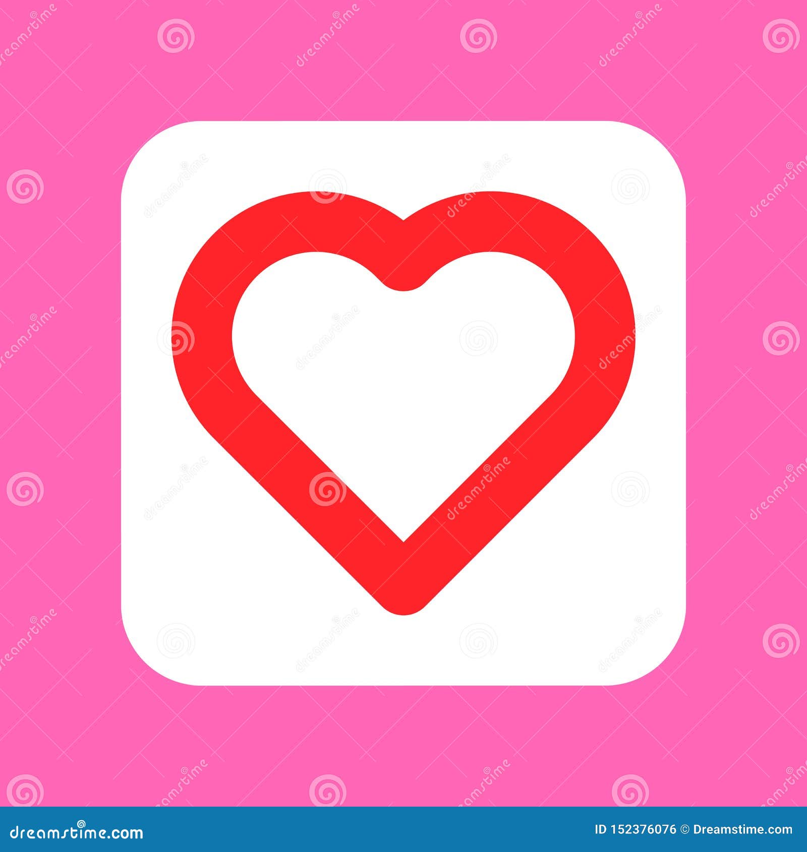 Heart Button Vector Illustration, Isolated Flat Style Icon Stock Vector ...