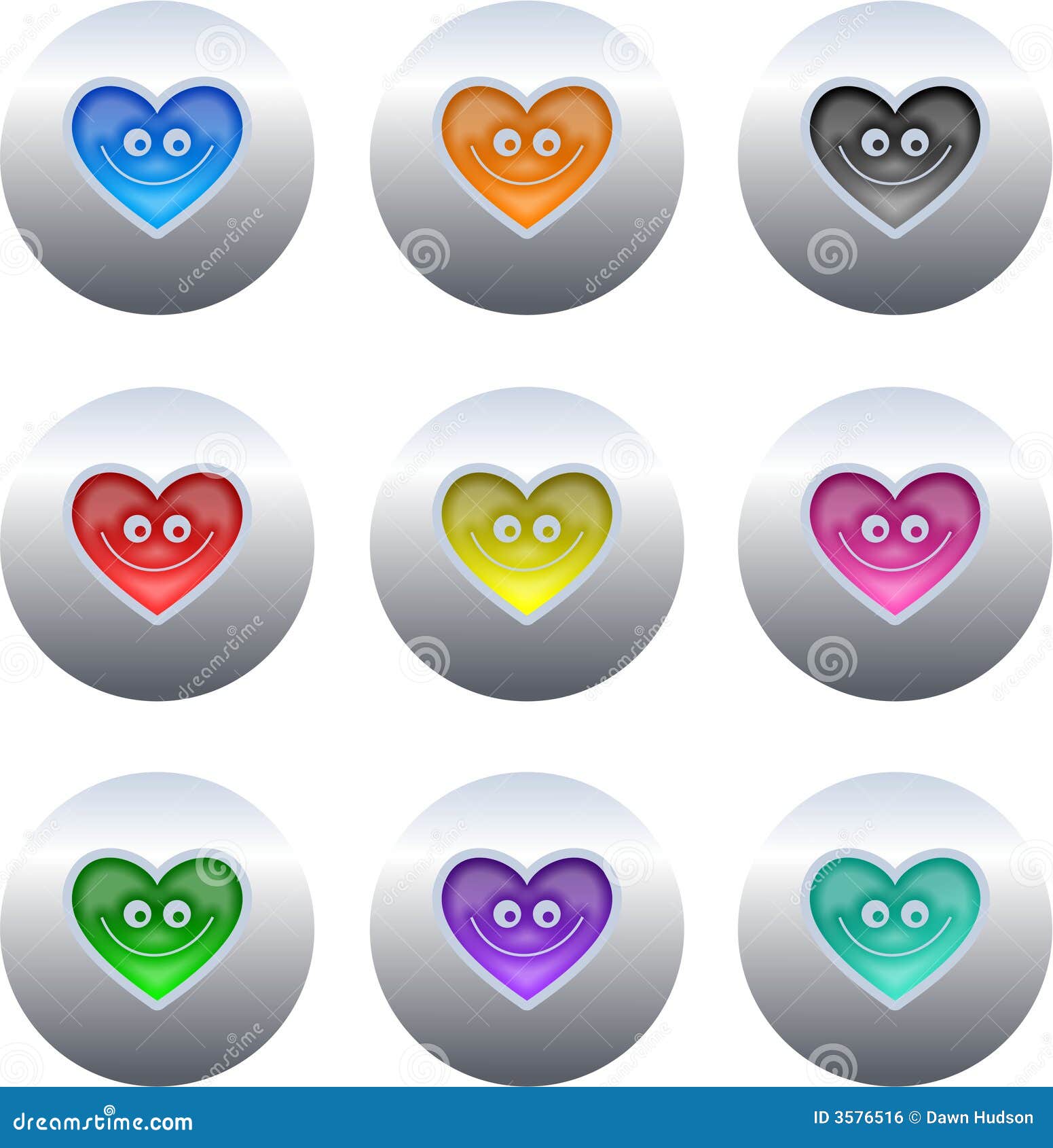 Heart buttons stock illustration. Illustration of romantic - 3576516