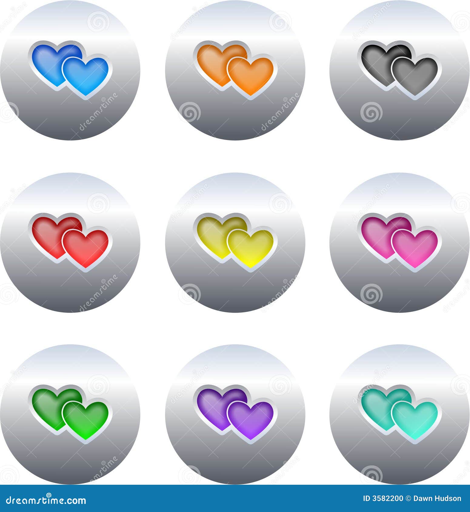 Heart buttons stock illustration. Illustration of buttons - 3582200