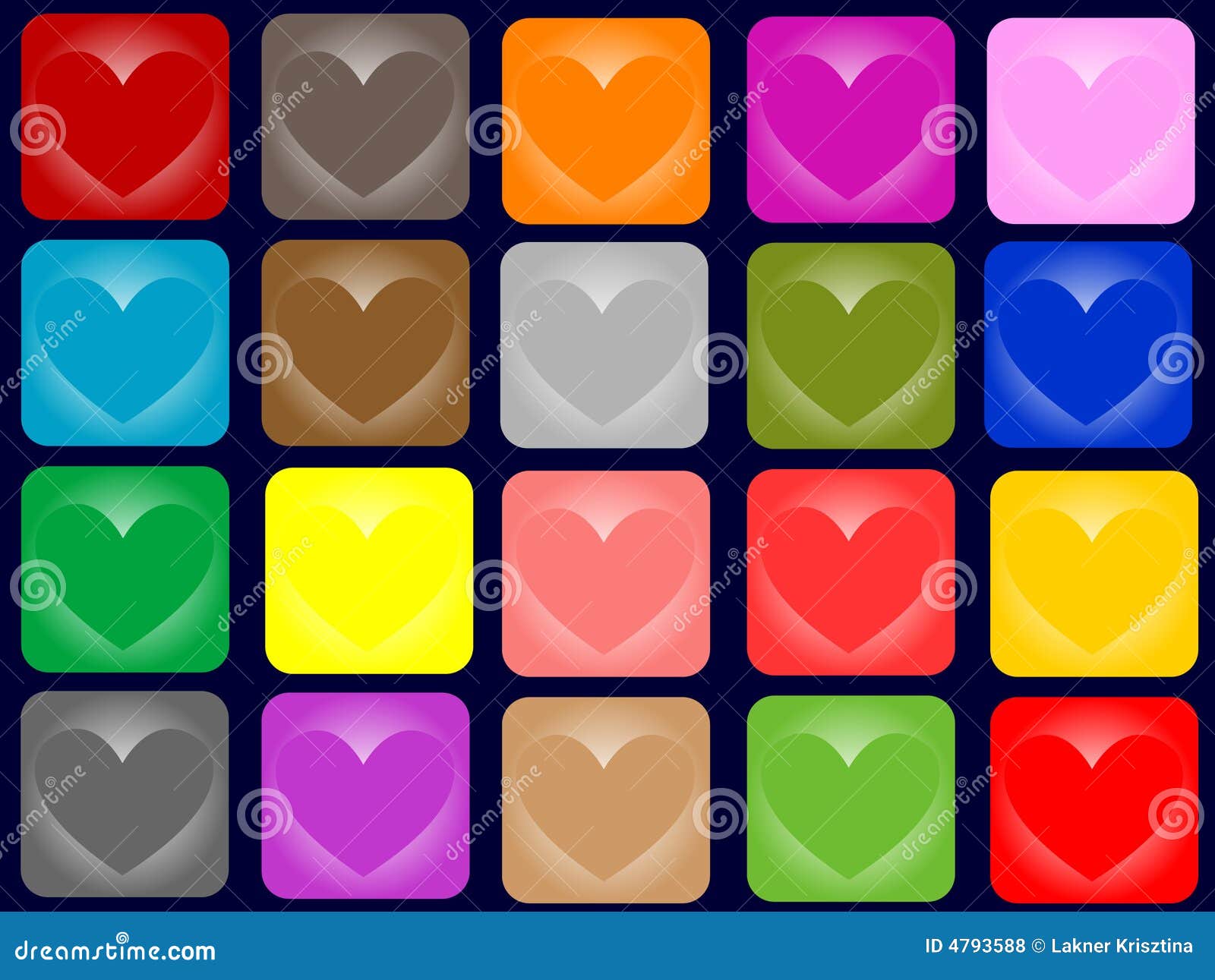 Heart buttons stock vector. Illustration of clip, celebration - 4793588