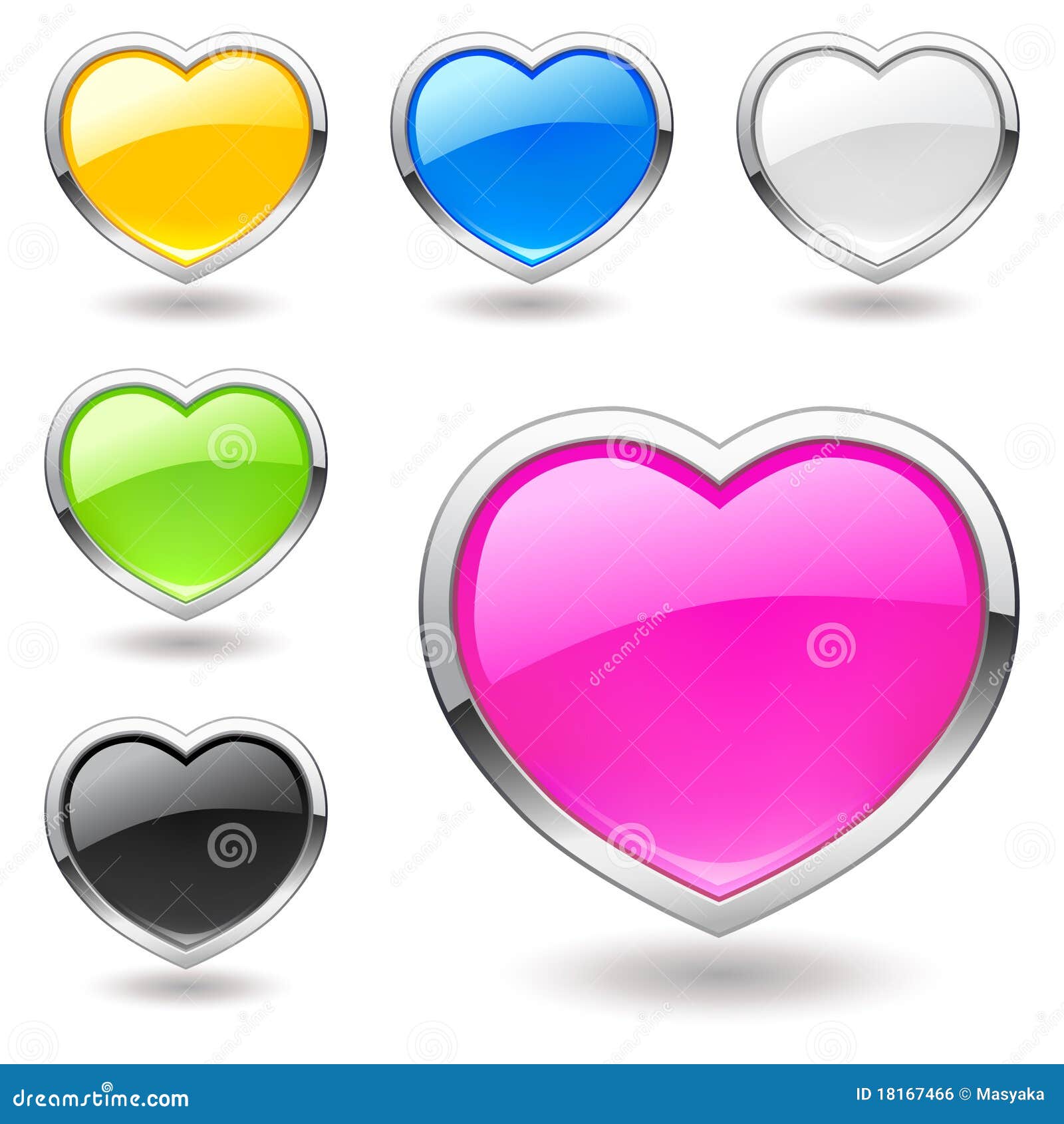 Heart (buttons) Icons Set. Valentine. Stock Vector - Illustration of ...