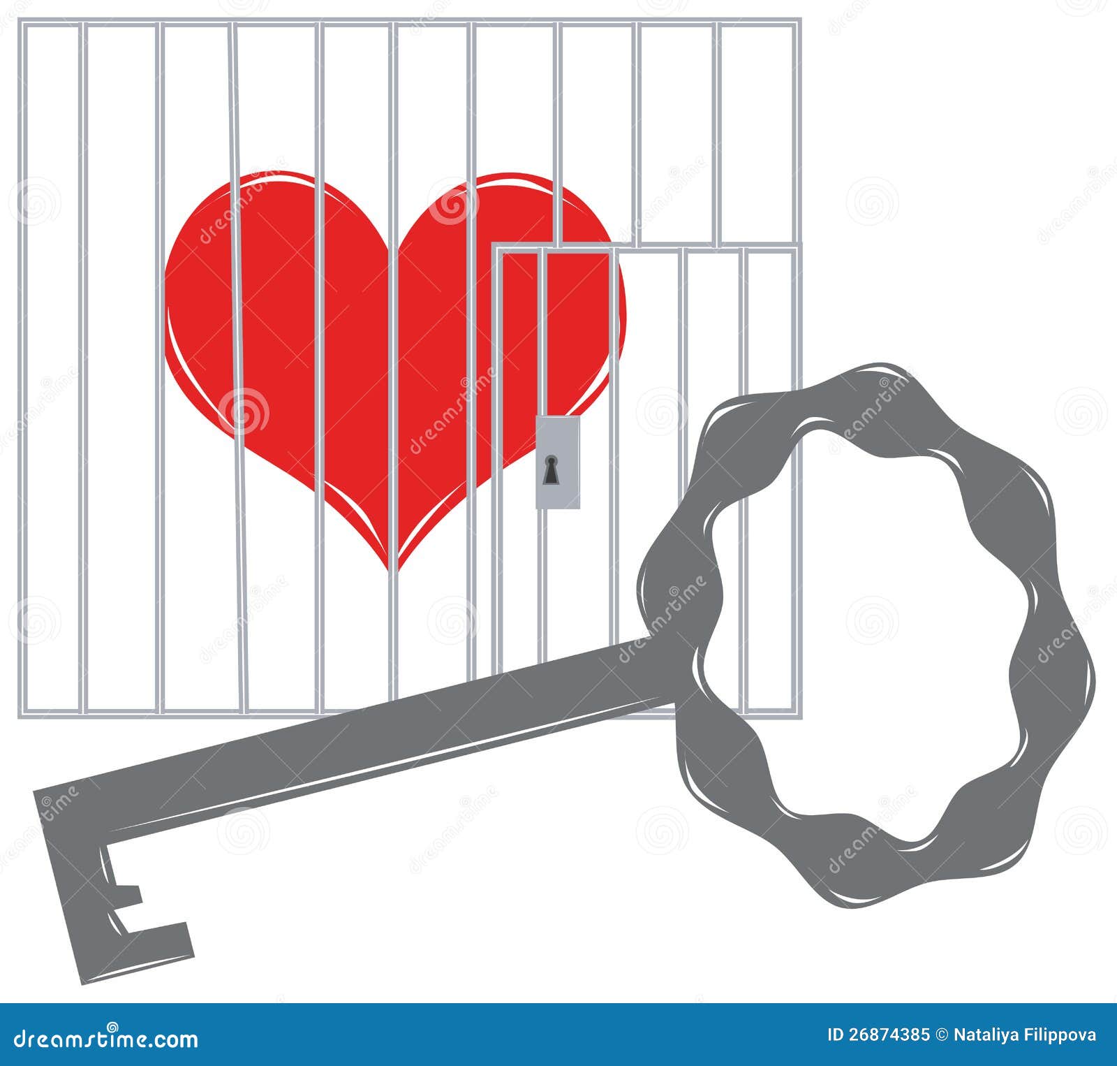 Heart in a cage stock vector. Illustration of heart, security - 26874385