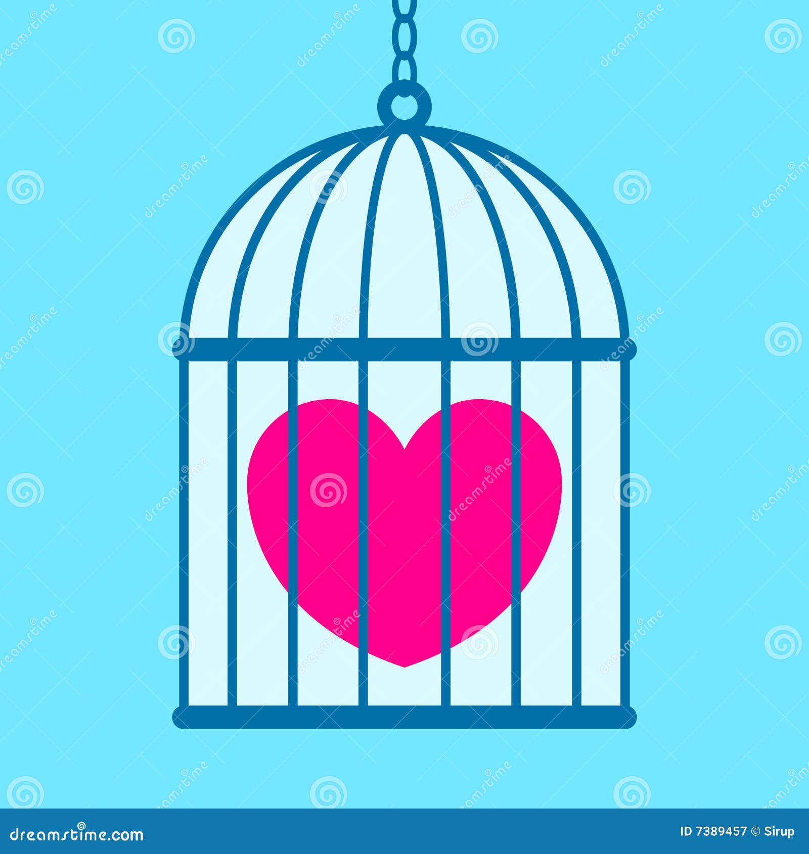 Heart in cage stock vector. Illustration of heart, fence - 7389457