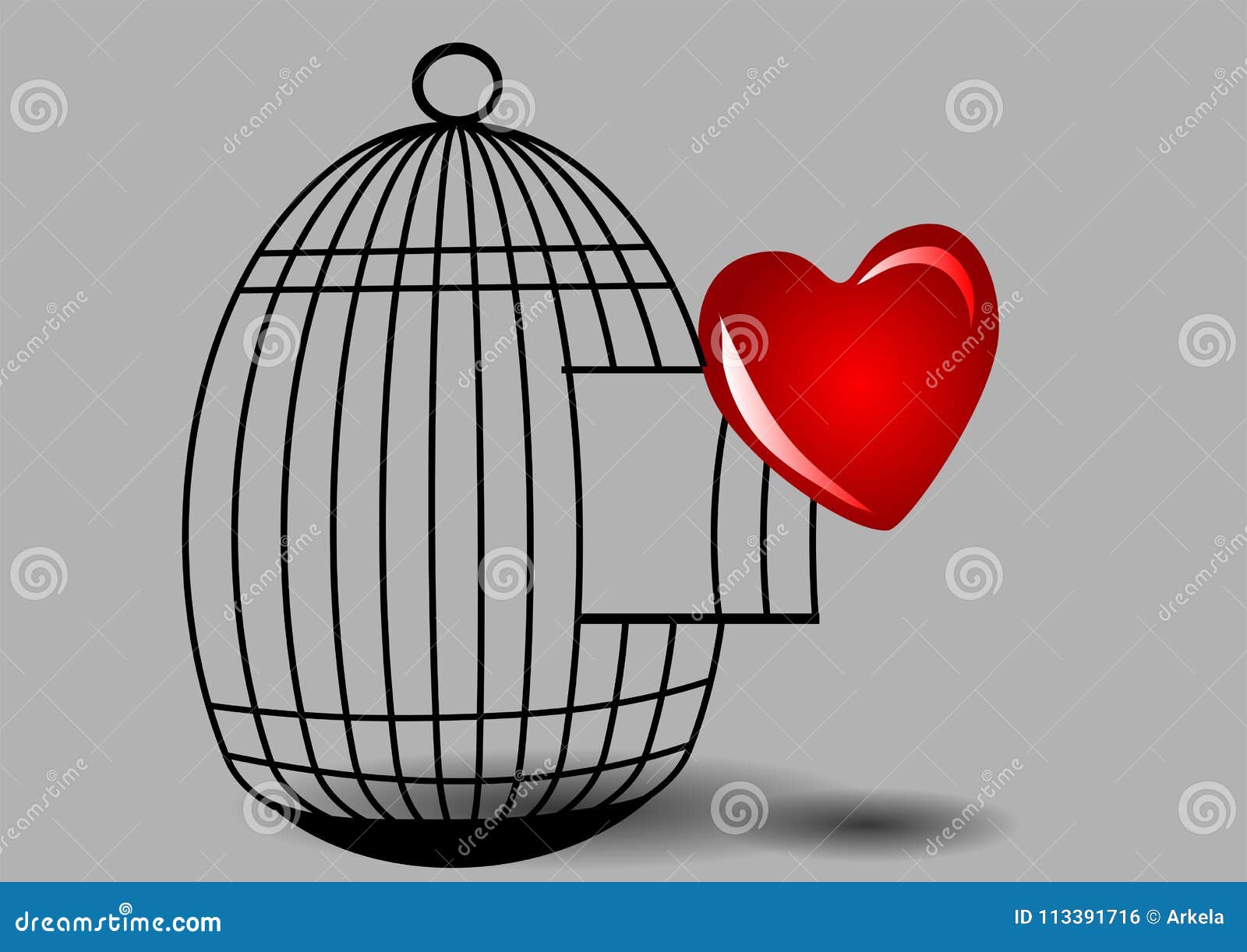 Heart and cage stock illustration. Illustration of difficulties - 113391716