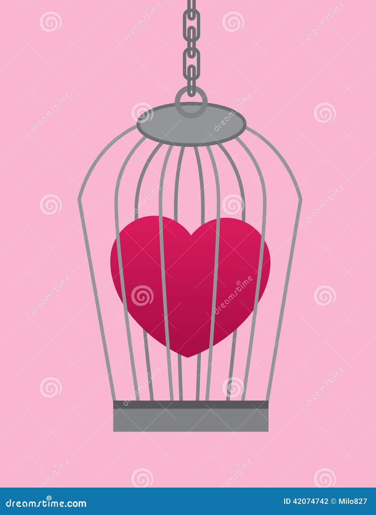 Heart Cage stock vector. Illustration of lost, date, freedom - 42074742