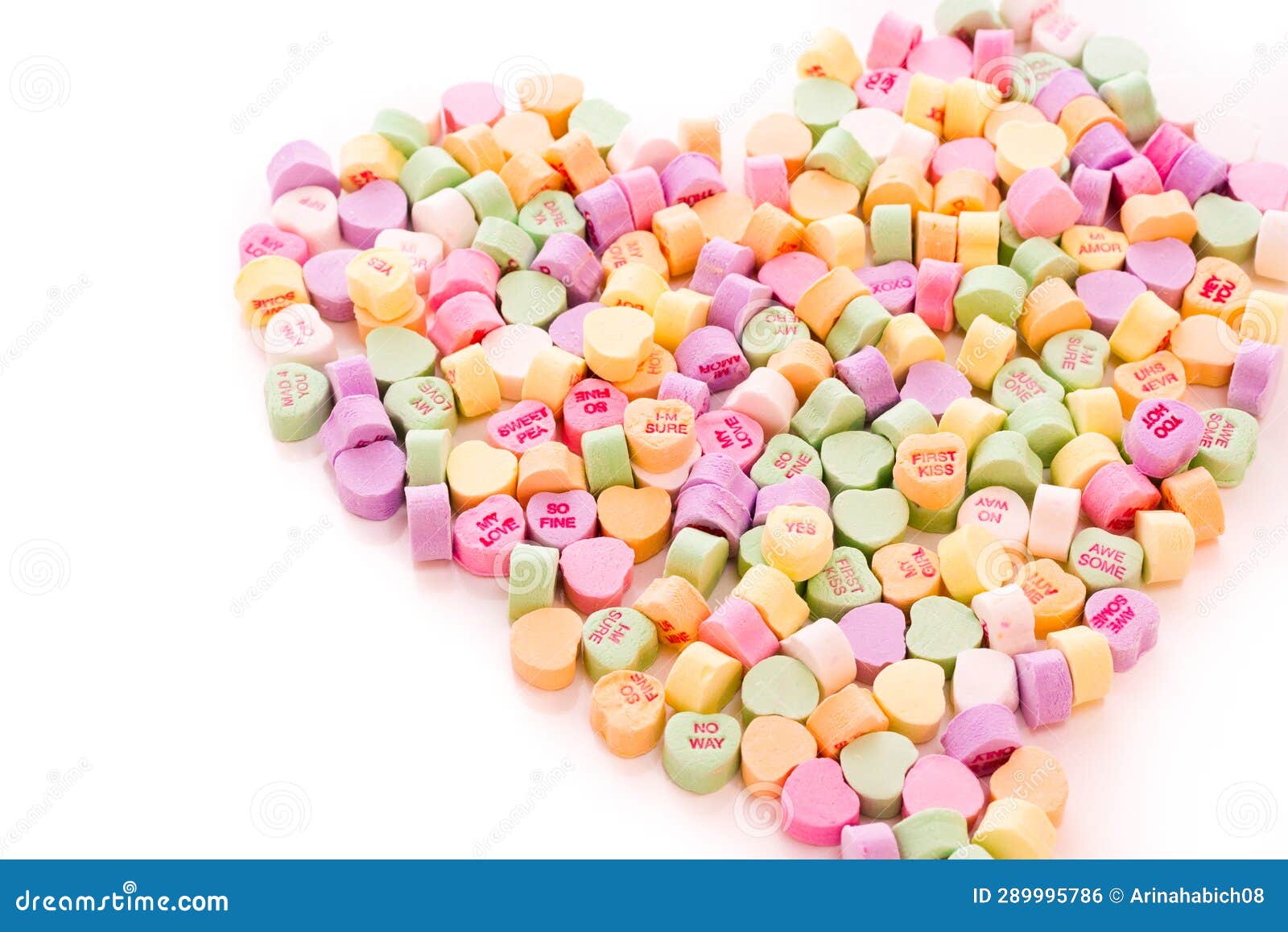 Heart candies stock photo. Image of candy, food, white - 289995786