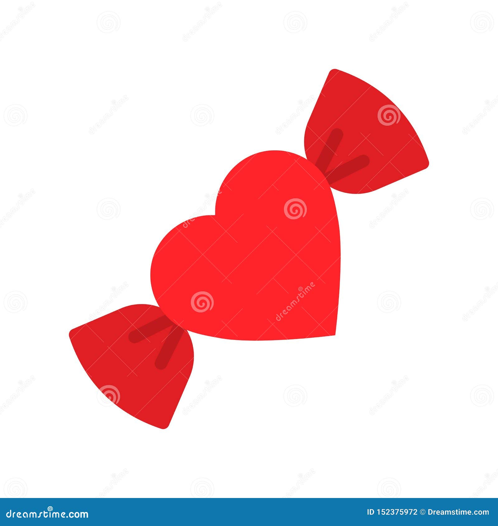 Heart Candy Vector Illustration, Isolated Flat Style Icon Stock Vector ...
