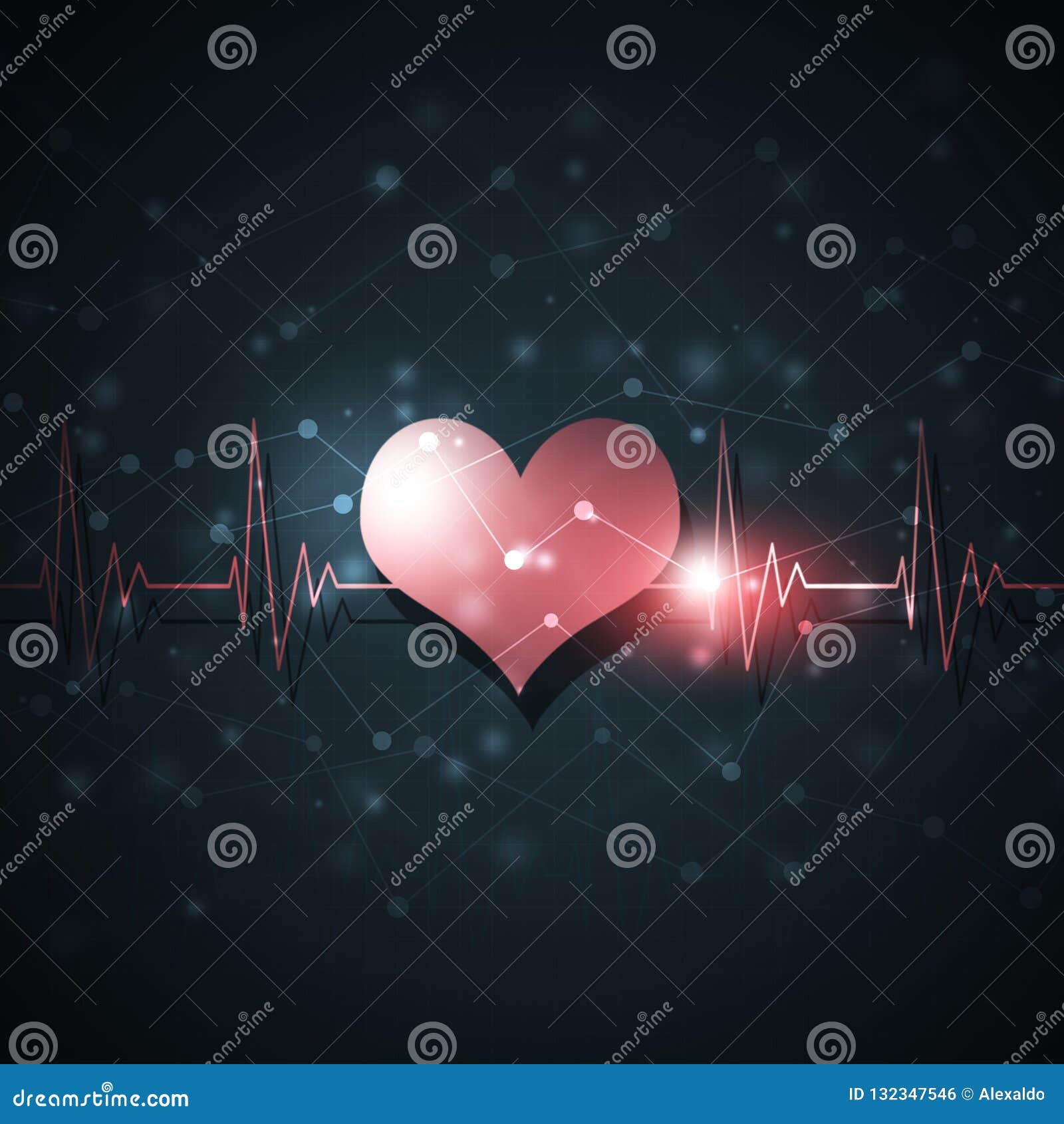 Heart cardio background stock illustration. Illustration of technology ...