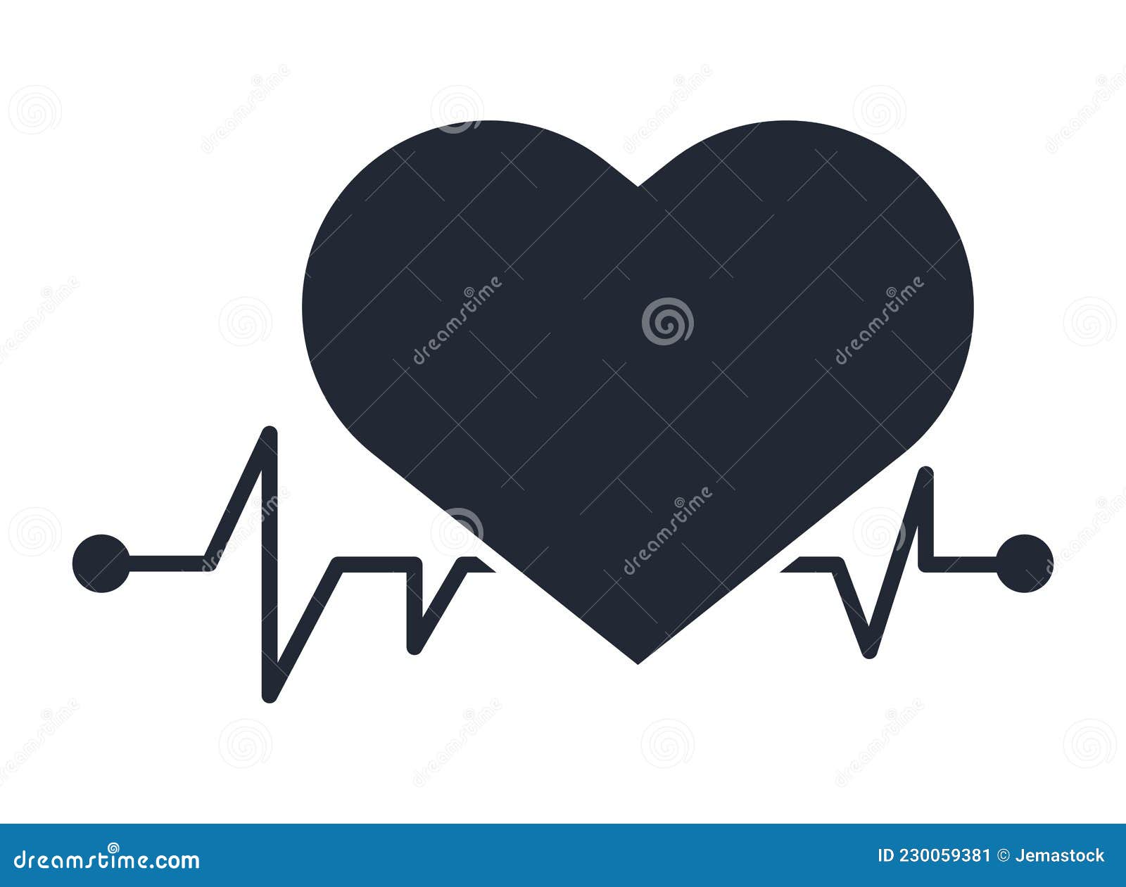Heart cardio silhouette stock vector. Illustration of silhouette ...