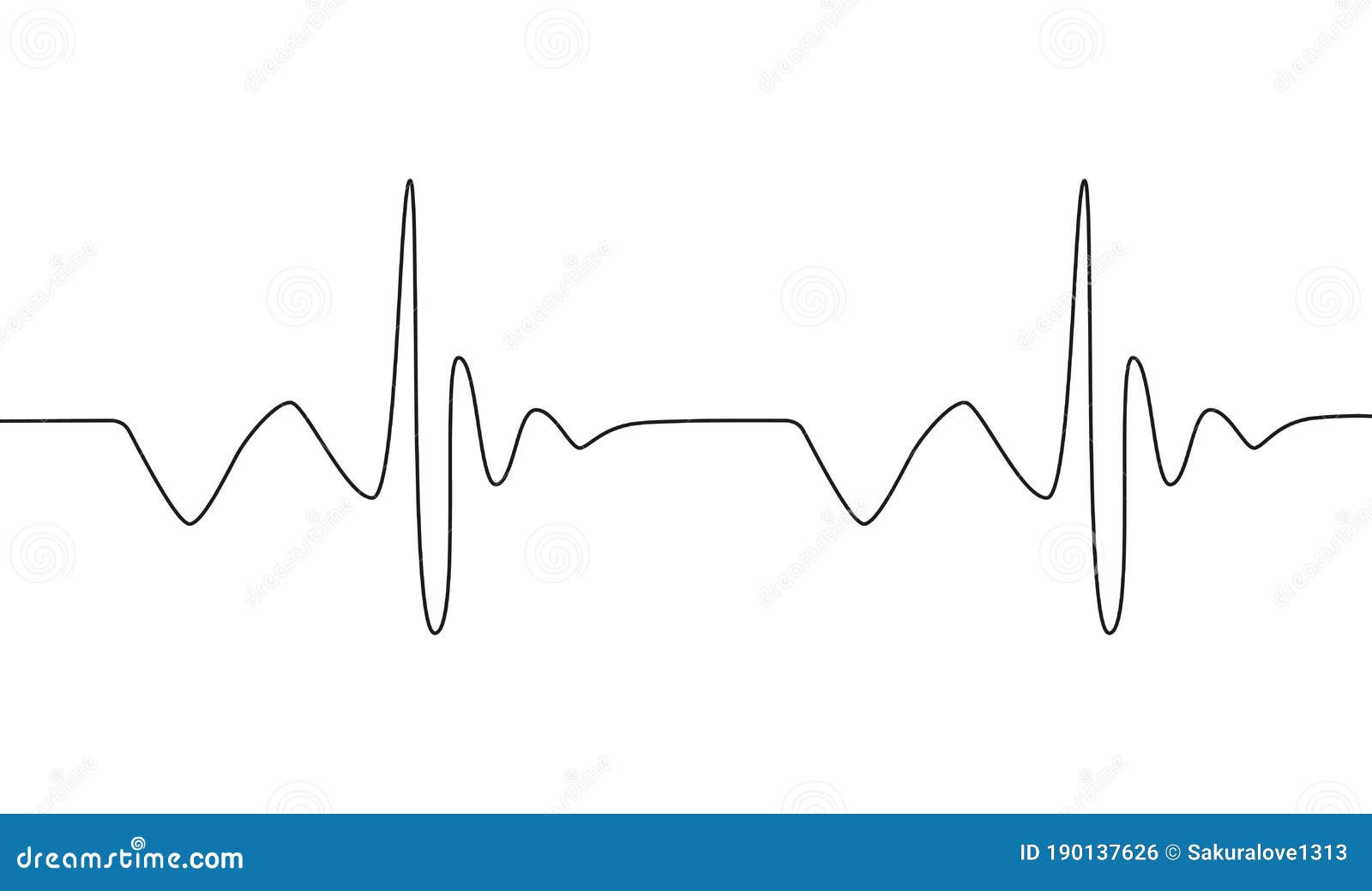 Heart Cardiogram Continuous One Line Drawing Minimalism Design Isolated ...