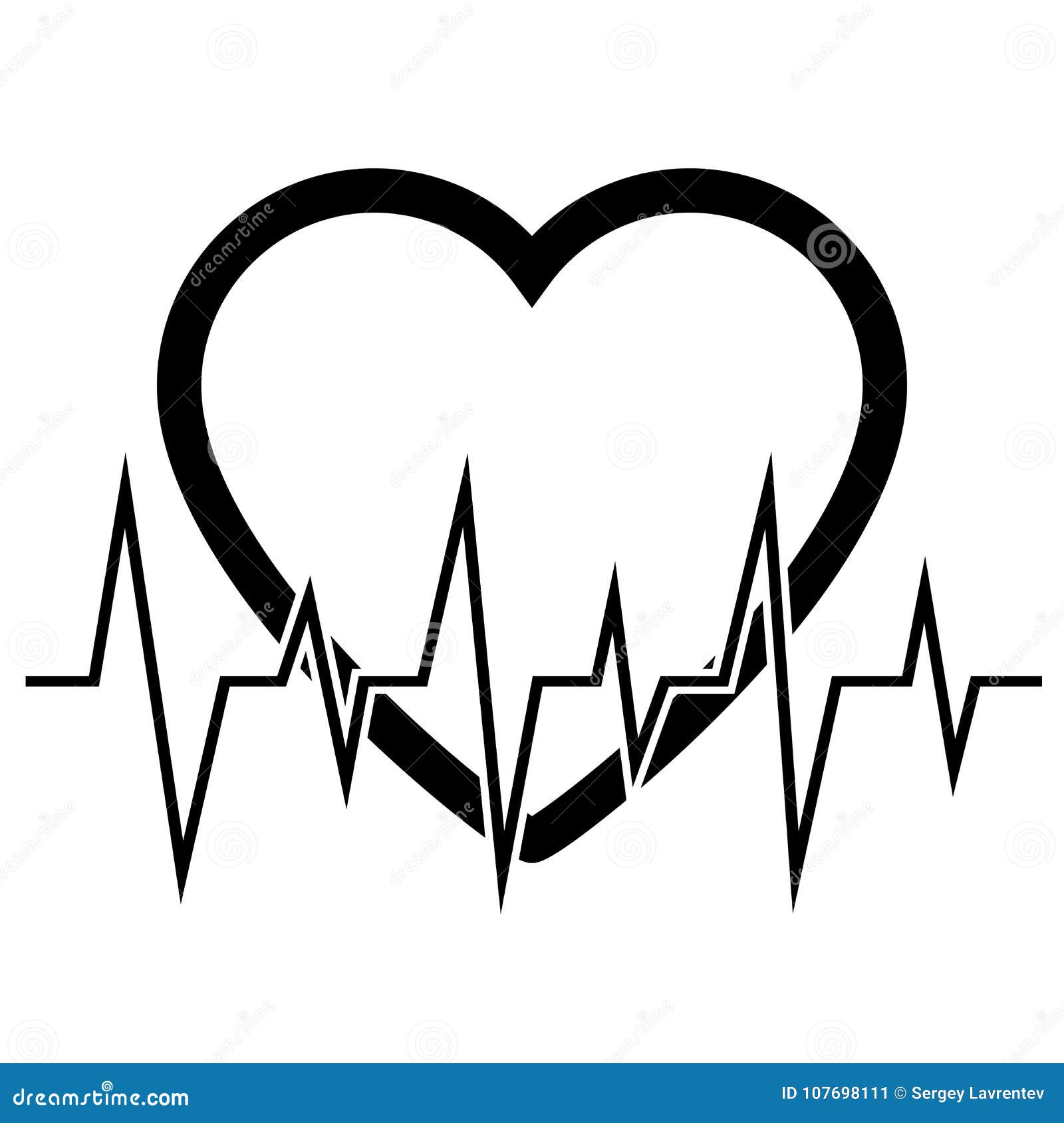 Cardiogram Icon. A Simple Line Drawing Of An Apparatus For Measuring ...