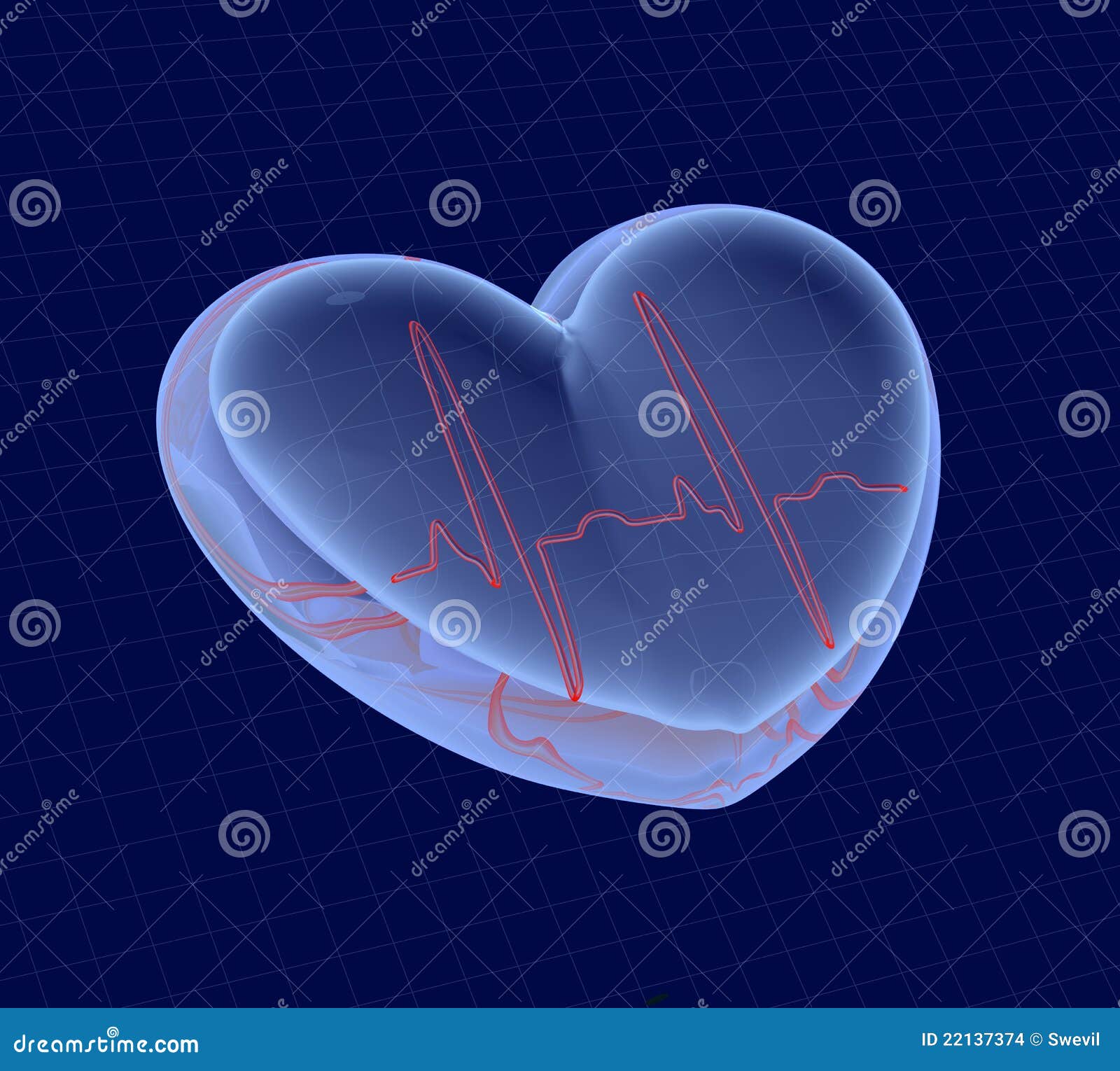 Tracing Of The Cardiogram With Heart Stock Image | CartoonDealer.com ...