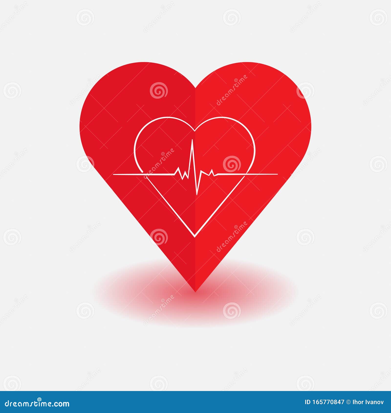 Heart with Cardiogram, Heart Rate, Cardiogram Measurement Stock ...