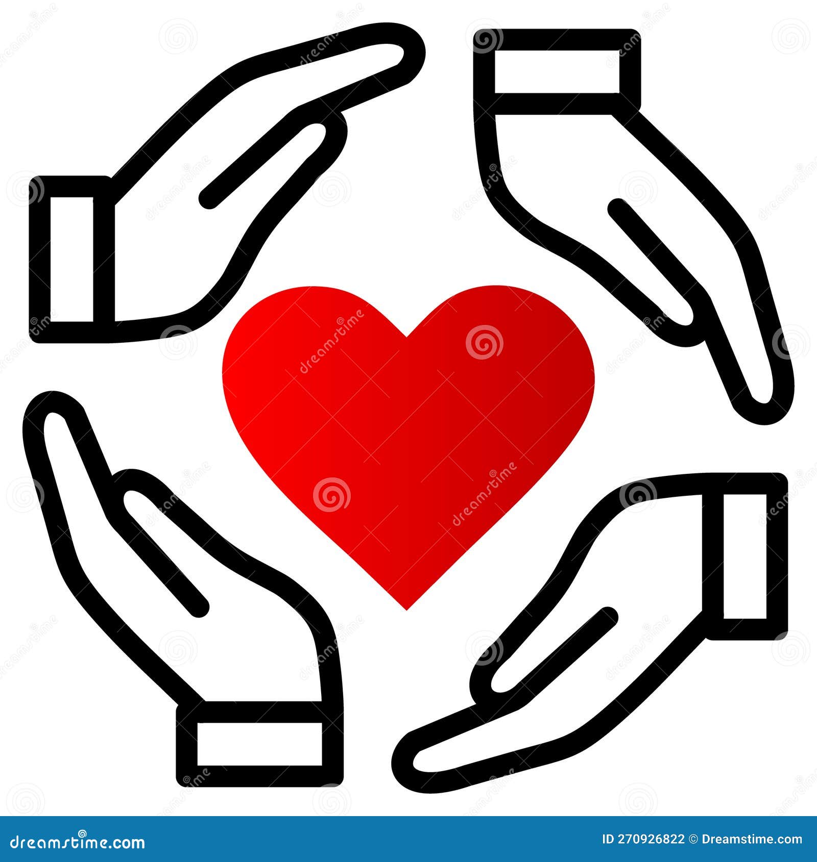 Heart Care Hands Logo Vector Icon Stock Vector - Illustration of card ...