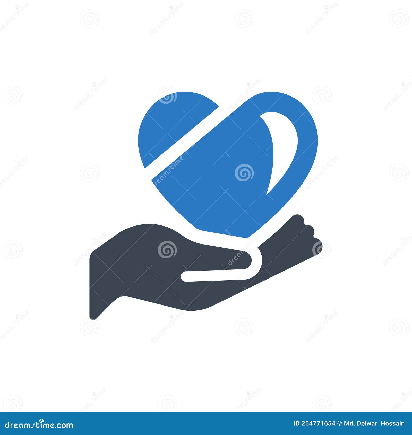 Heart care icon stock vector. Illustration of vector - 254771654