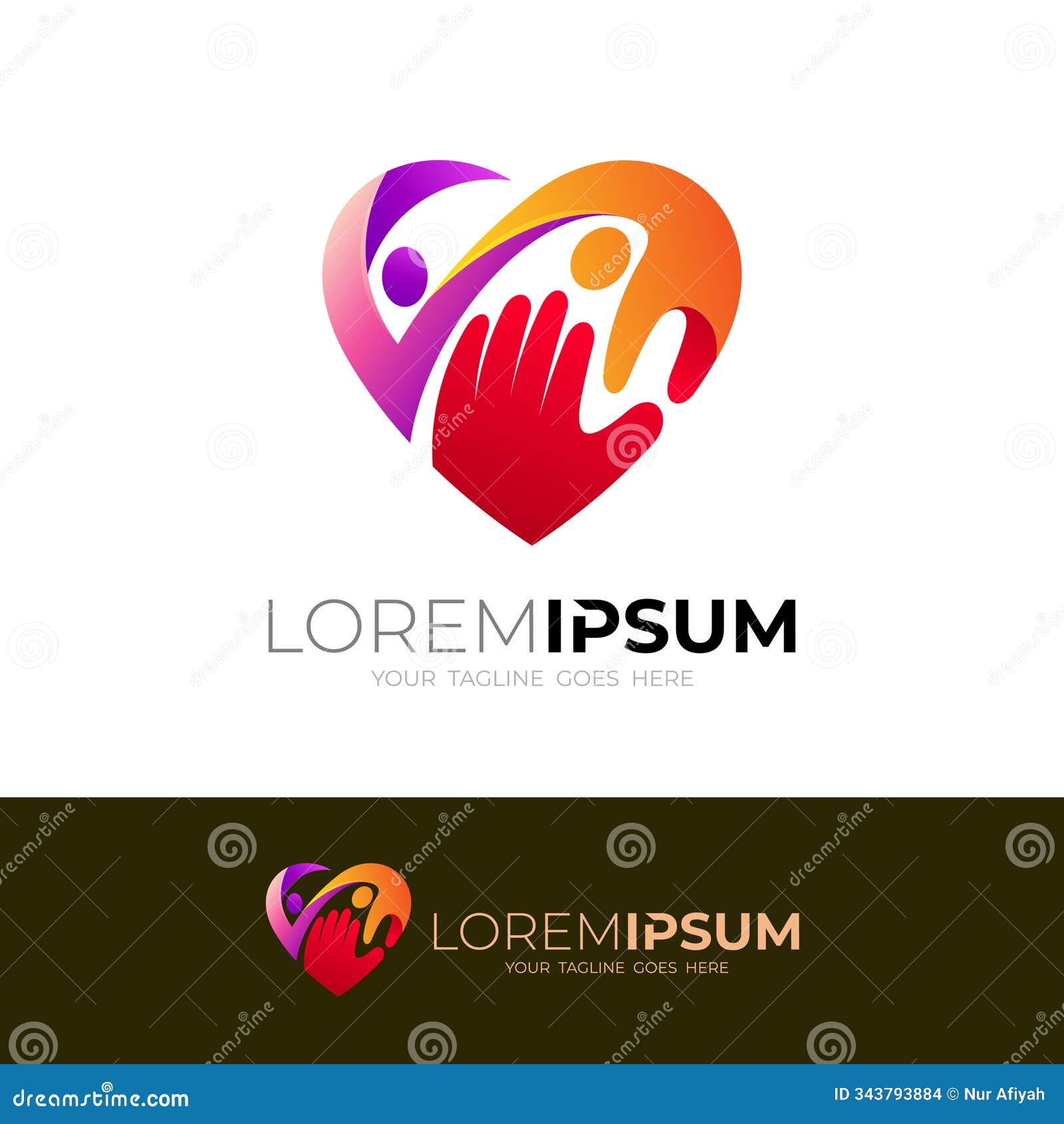 Heart Care Logo with Charity Design, Unity Logos Stock Illustration - Illustration of symbol ...