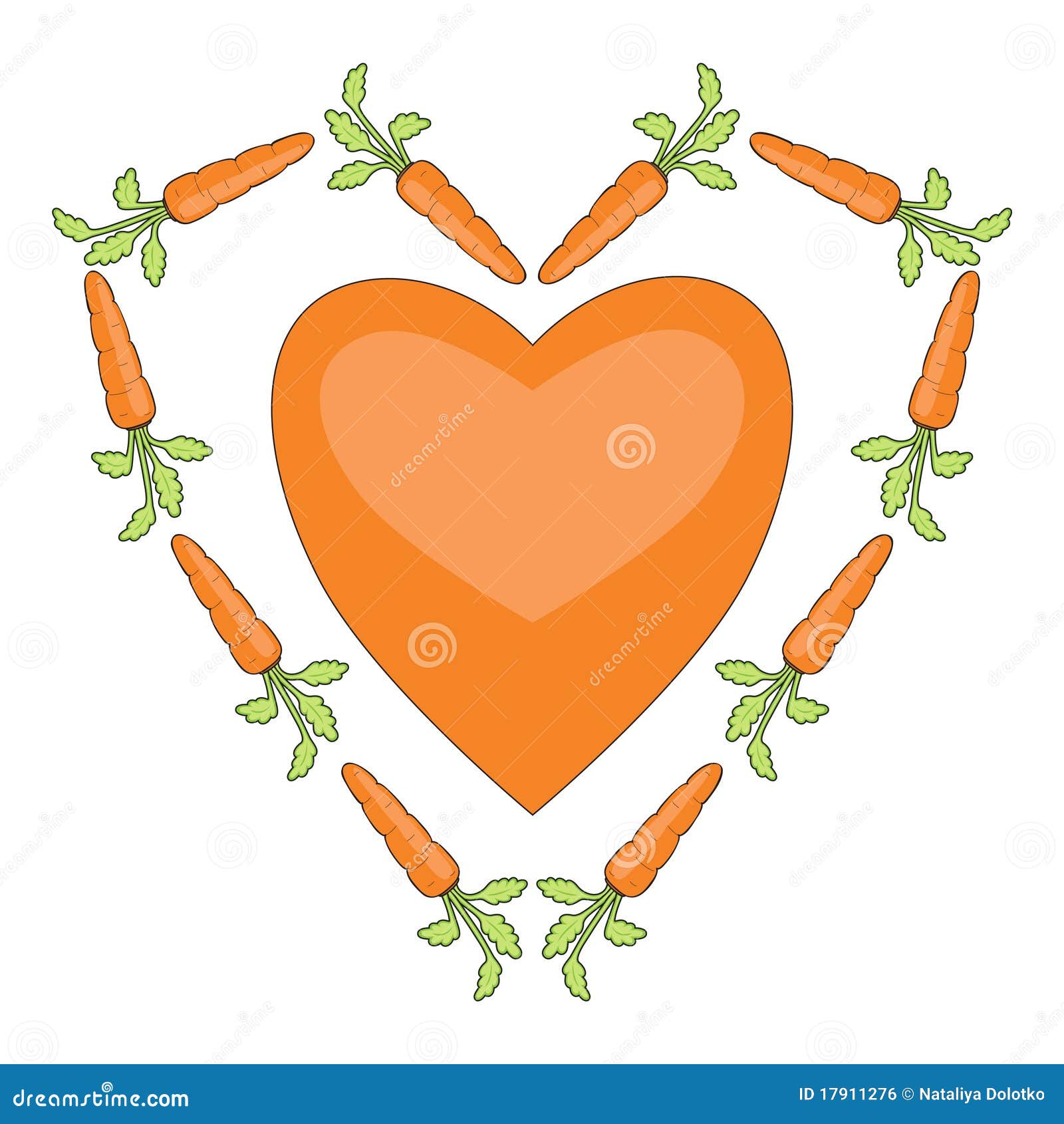 Heart with carrots stock vector. Illustration of creativity - 17911276