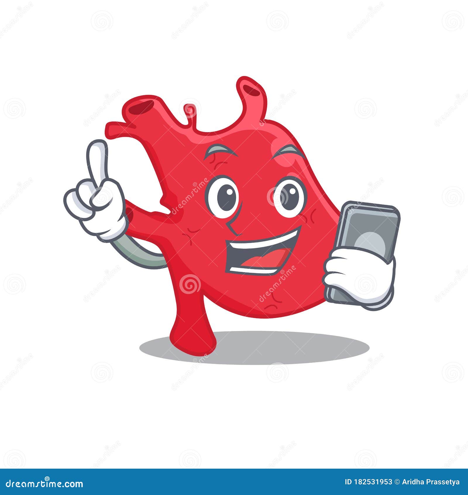 Heart Cartoon with Character Speaking on Phone Stock Vector ...