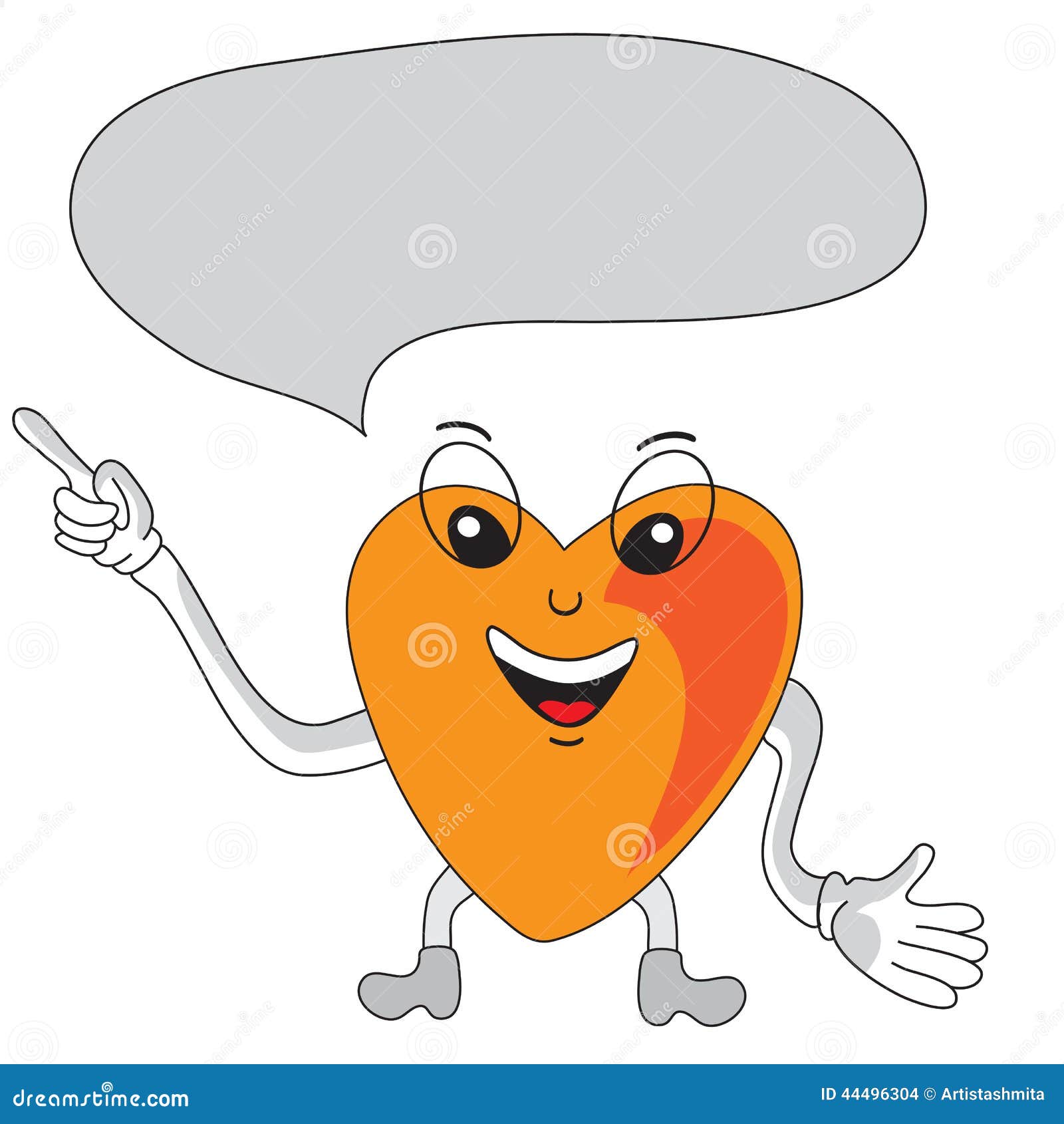 Heart Cartoon Character Speech Bubble Stock Vector - Illustration of ...