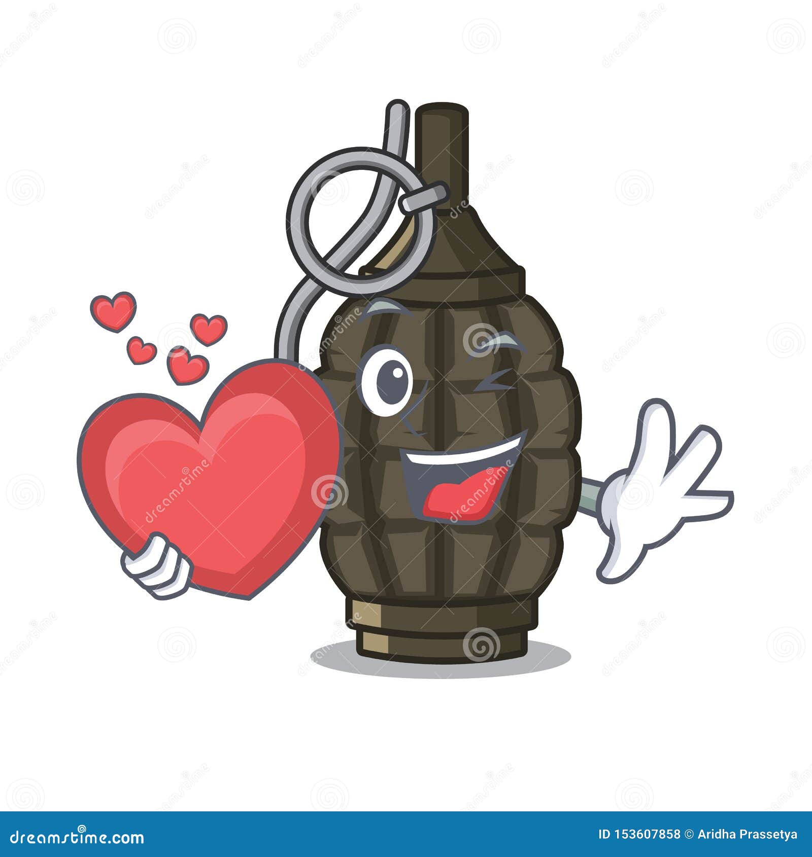 With Heart Cartoon Grenade a in the Bag Stock Vector - Illustration of ...
