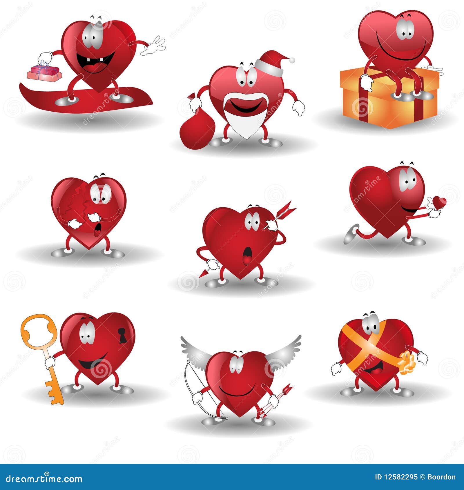 Heart Cartoon Heroes Valentine Stock Vector - Illustration of celebrate ...