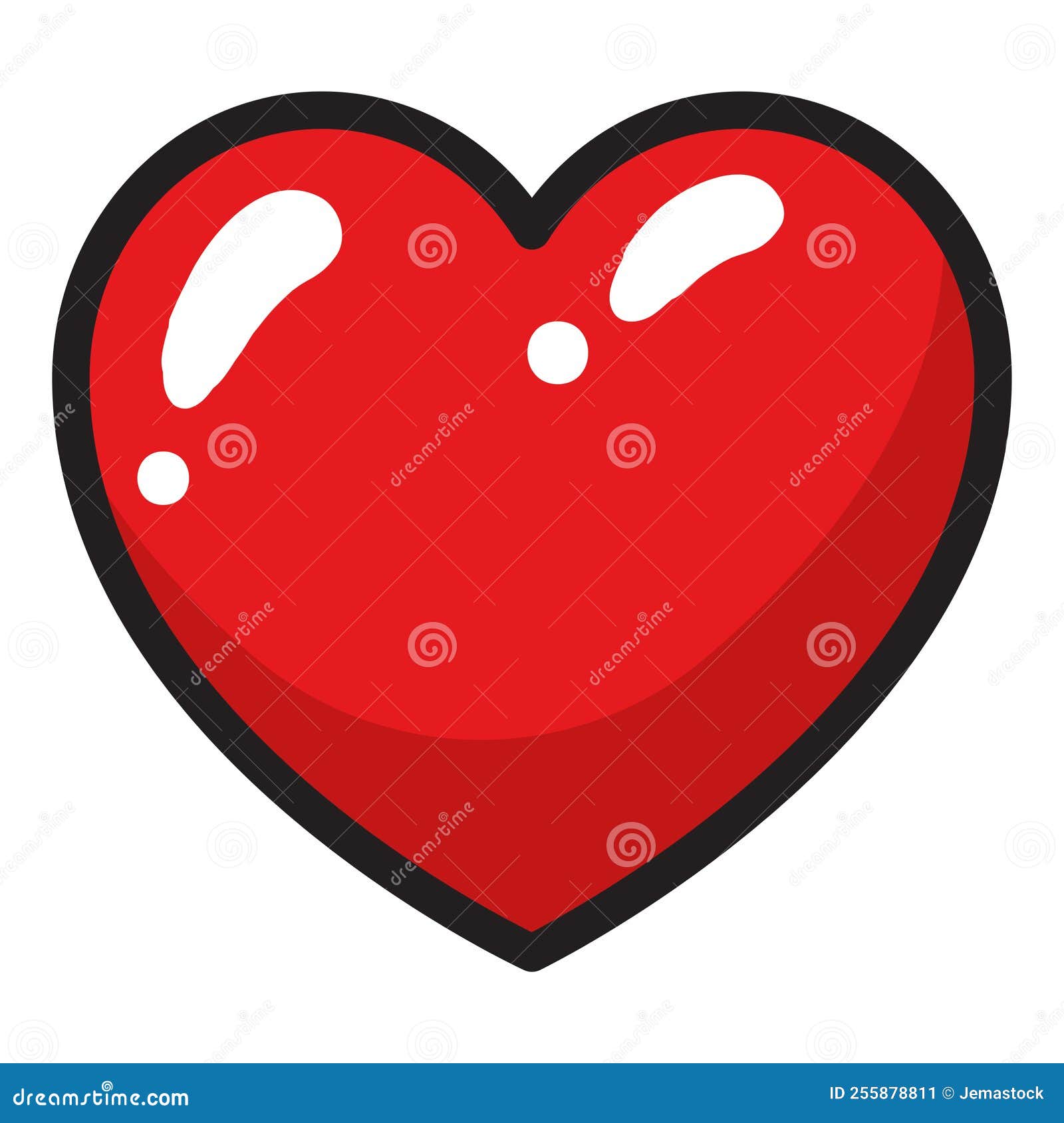 Heart cartoon icon stock vector. Illustration of funny - 255878811