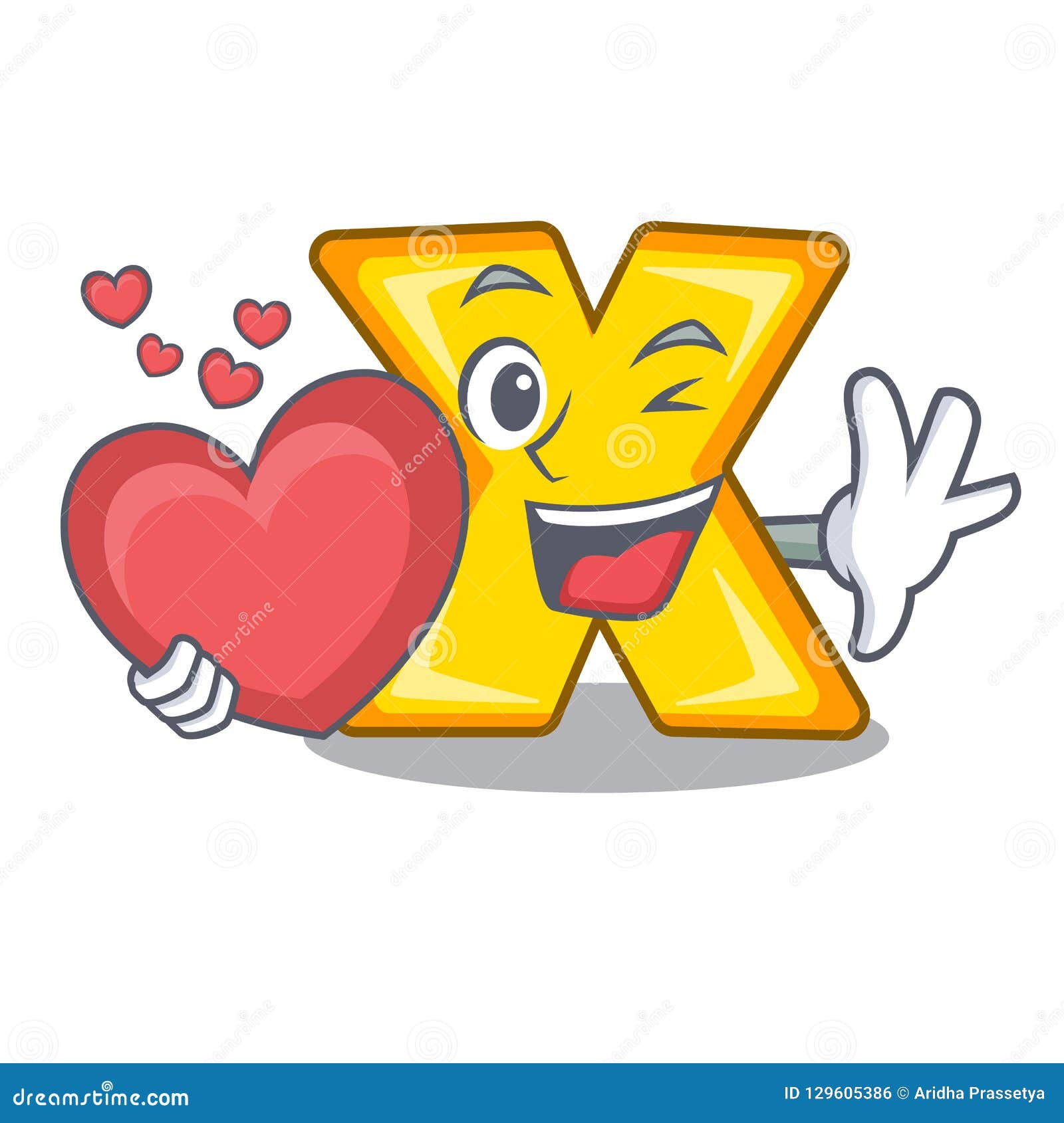 With Heart Cartoon Multiply Sign for Calculate Math Stock Vector ...