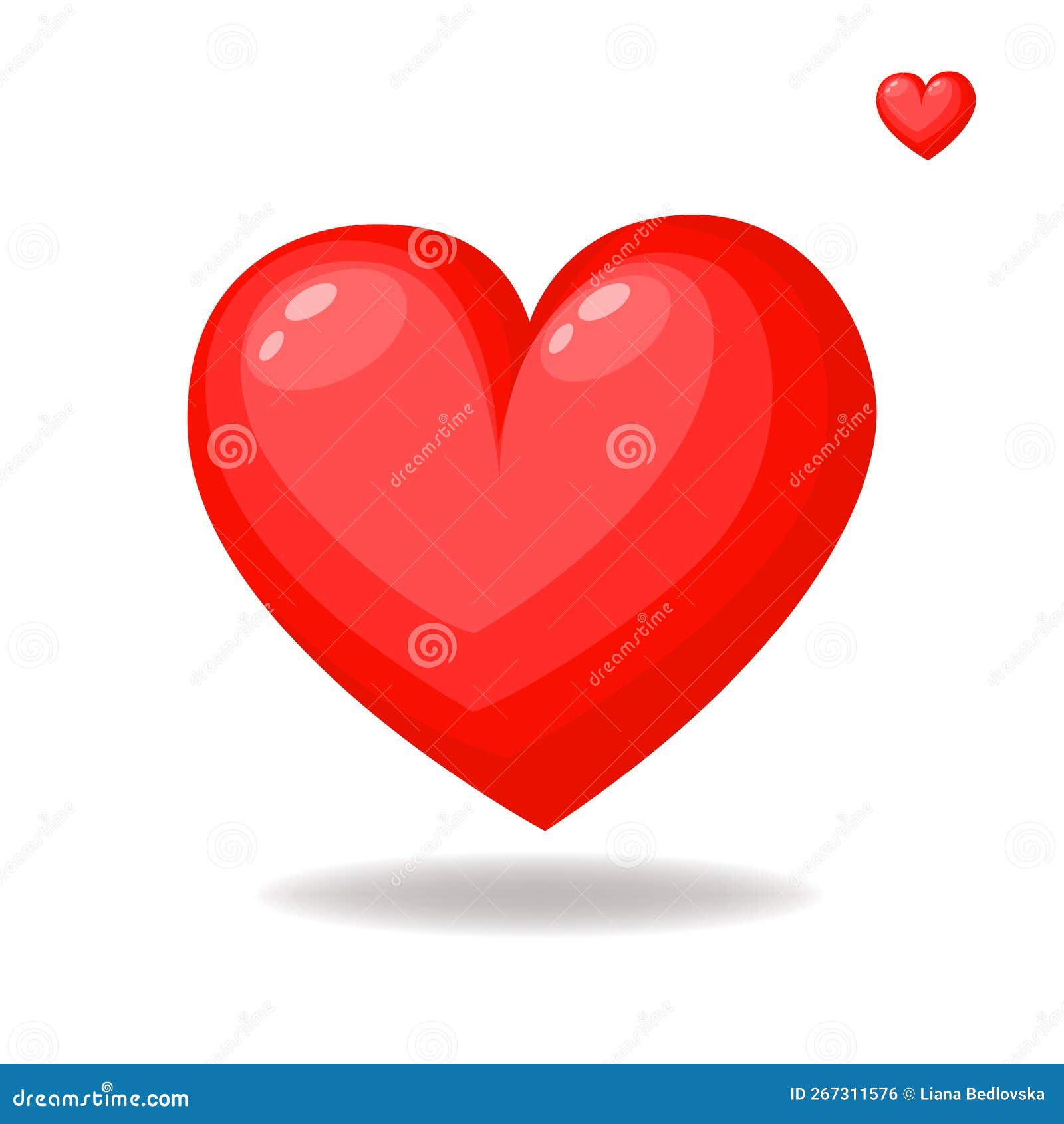 Red Heart in Cartoon Style on a White Background Stock Vector ...