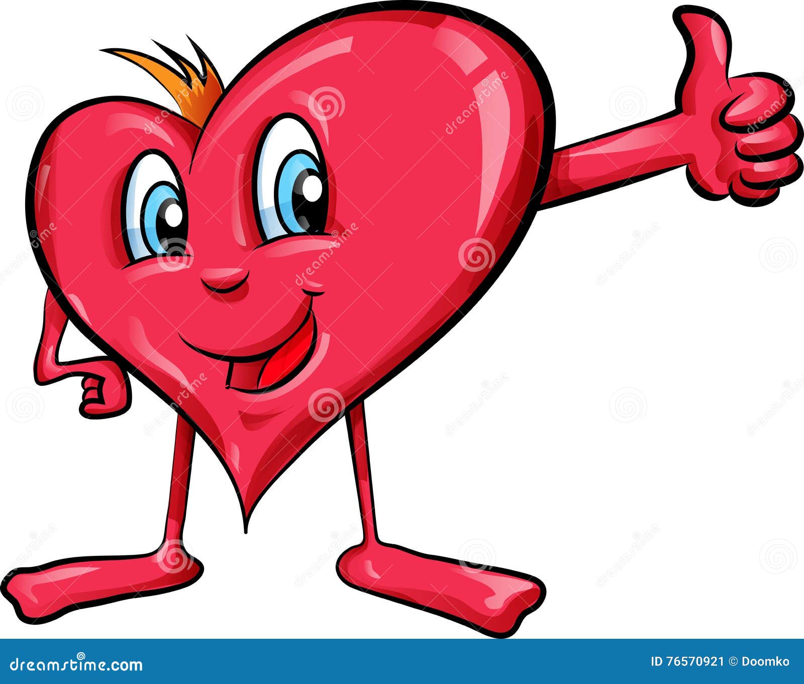 Heart Cartoon With Thumbs Up | CartoonDealer.com #76570921