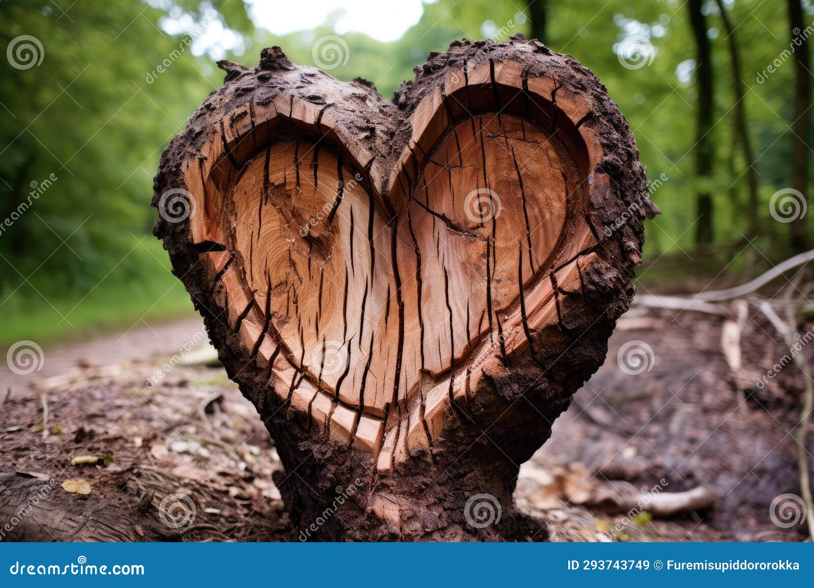 Heart Carved on a Tree Trunk Stock Illustration - Illustration of heart ...