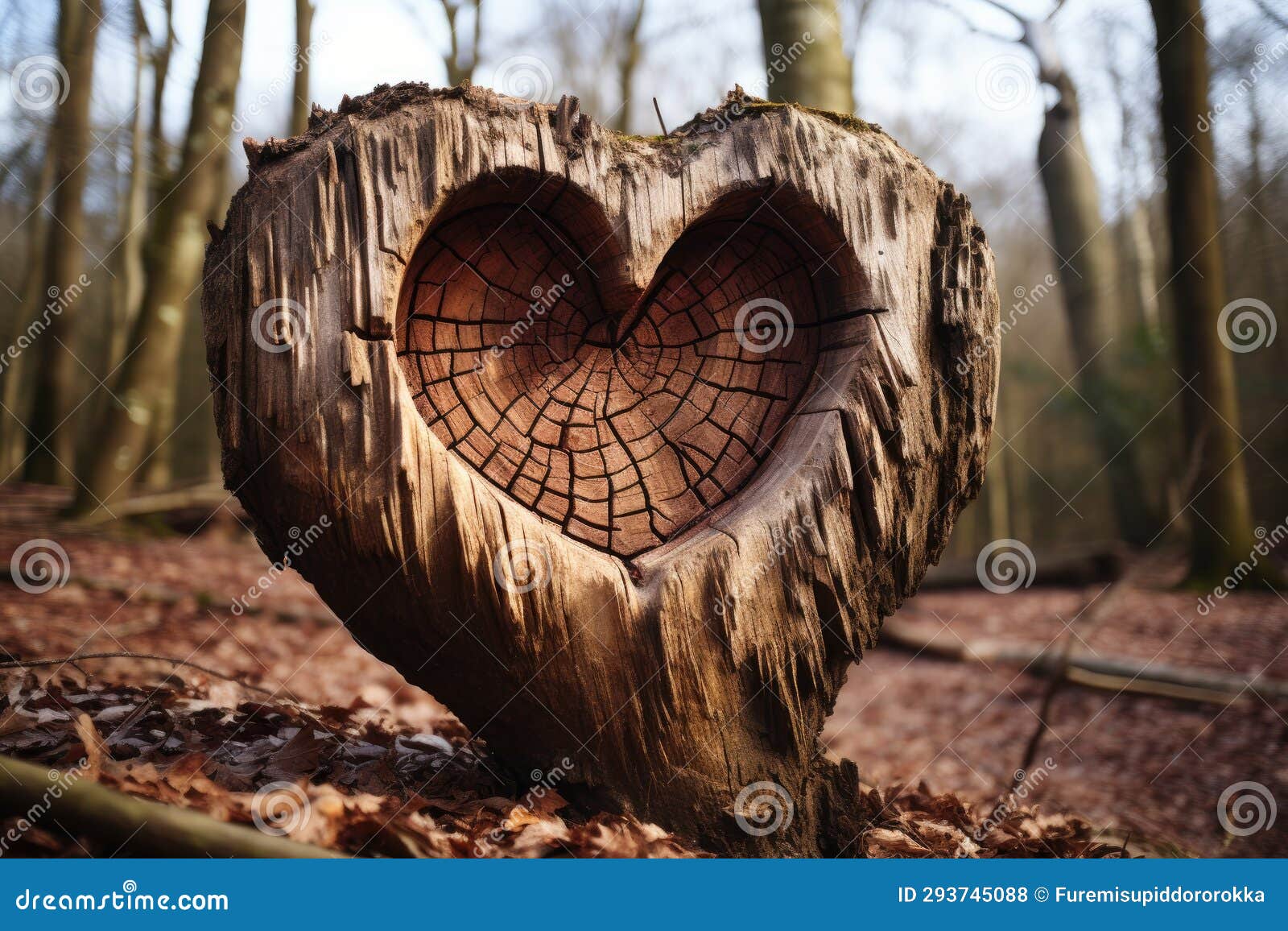 Heart Carved on a Tree Trunk Stock Illustration - Illustration of ...