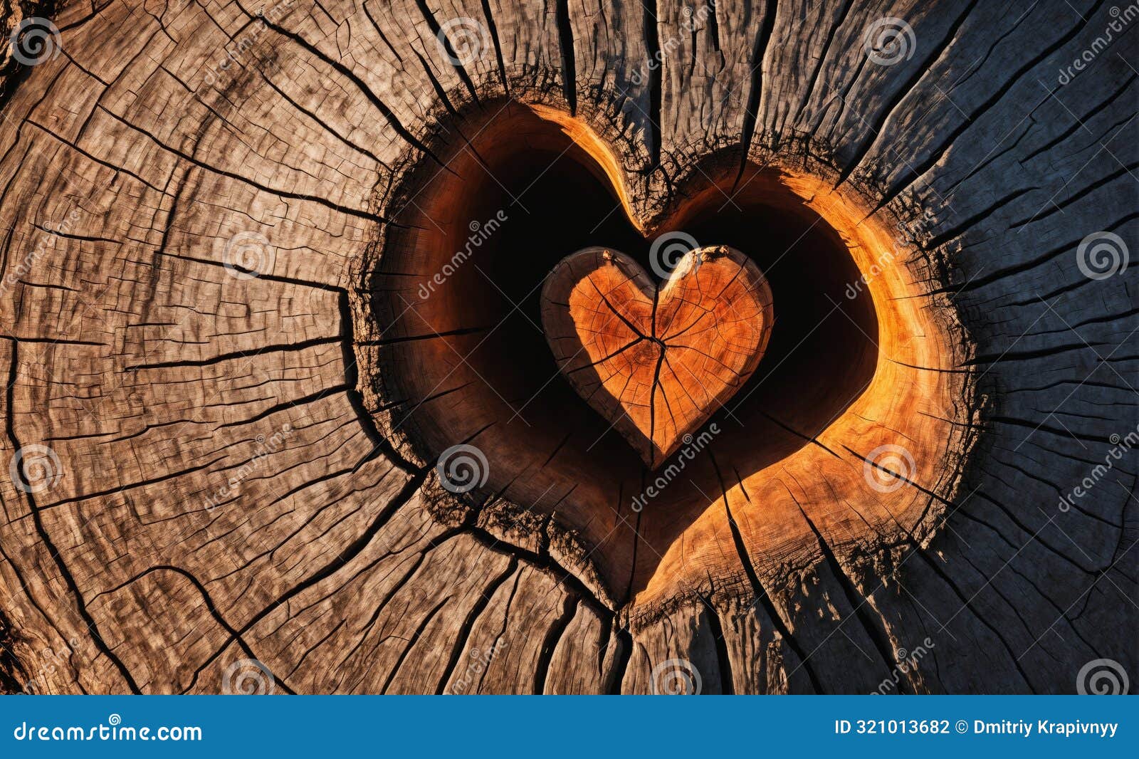 Heart Carved into Tree Trunk Stock Illustration - Illustration of wood ...