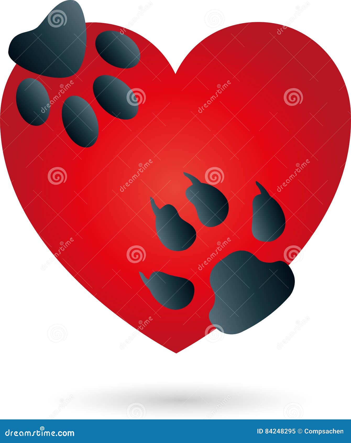 Heart, Cat, Dog, Paws, Logo Stock Vector - Illustration of freedom ...