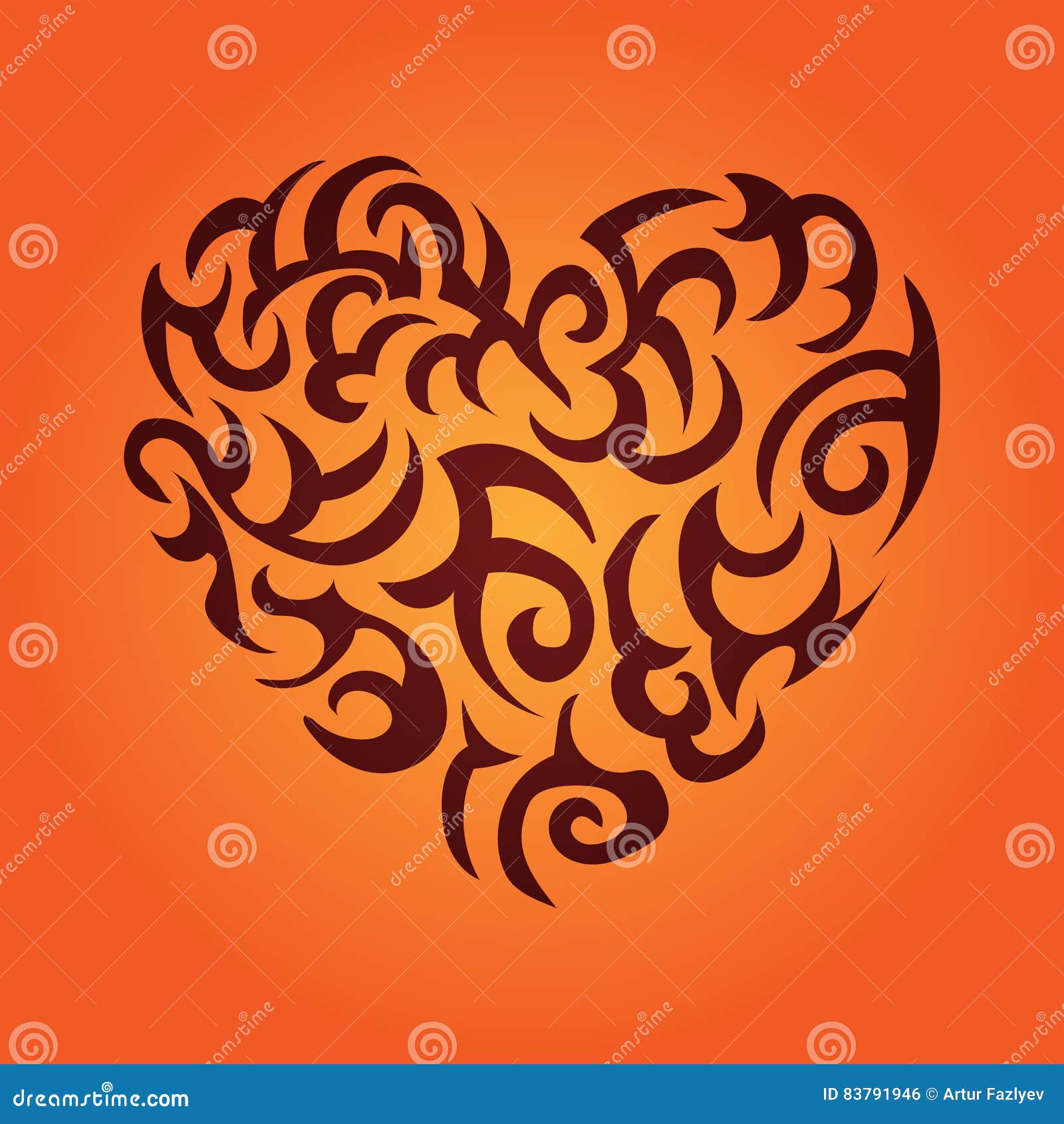 Maori Heart Tattoo Tribal Flash. Cartoon Vector | CartoonDealer.com ...