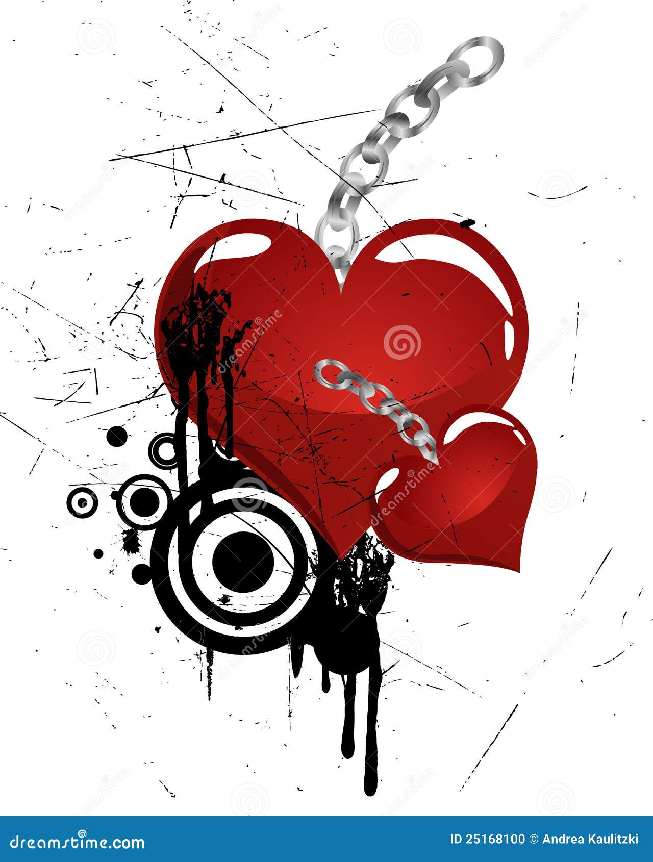 Heart with chain stock illustration. Illustration of curve - 25168100