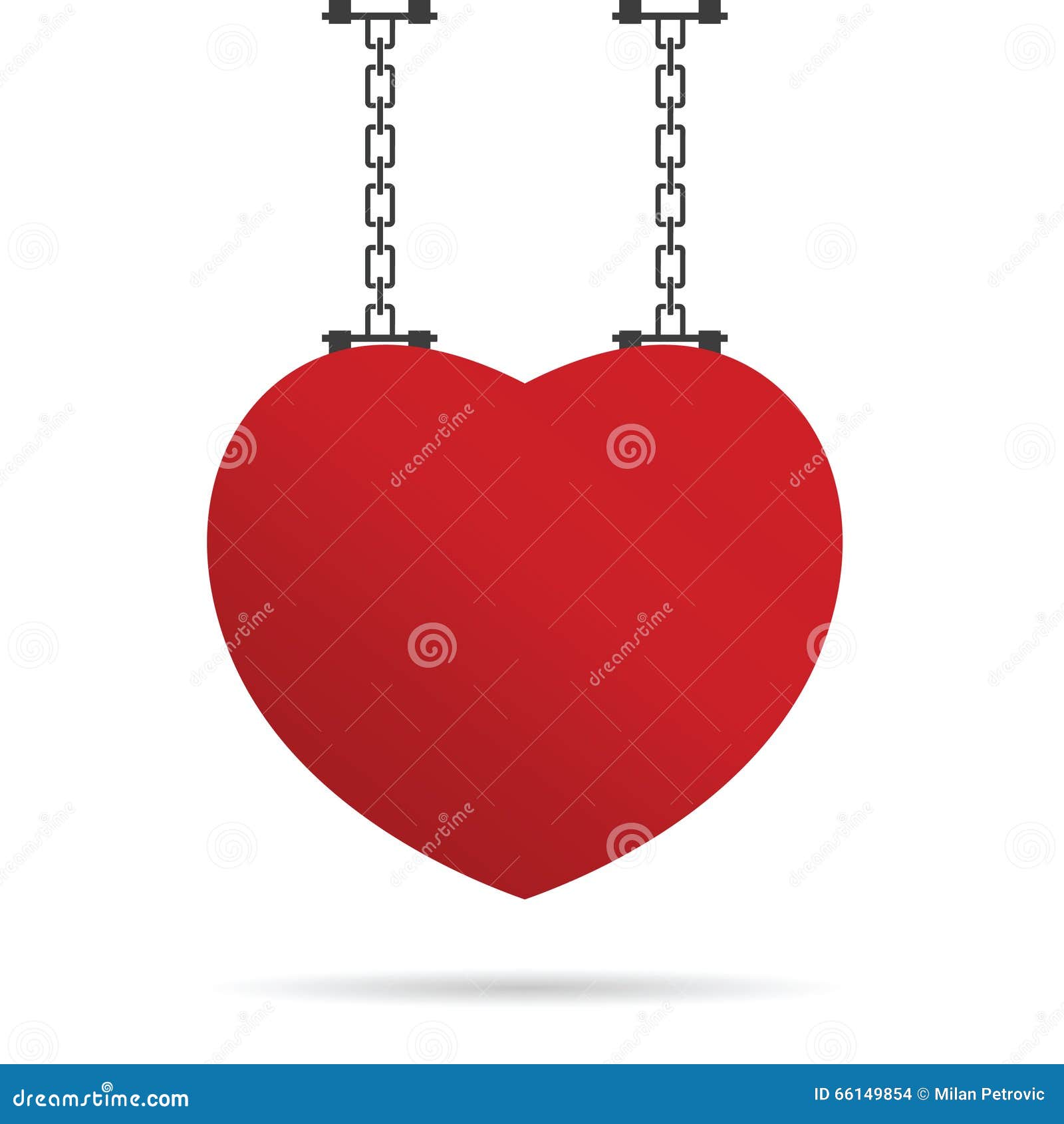 Heart on Chain Art Illustration Stock Vector - Illustration of vector ...