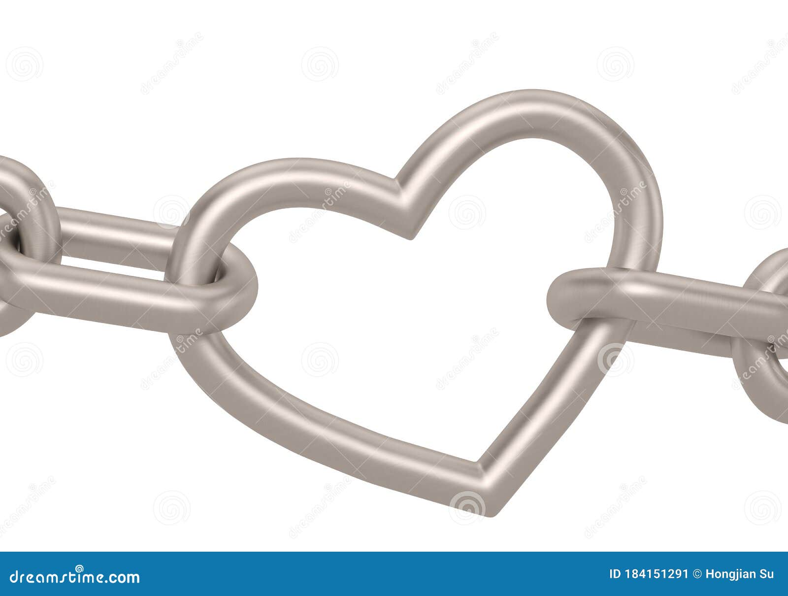 Heart with Chain Isolated on White Background. 3D Illustration Stock ...