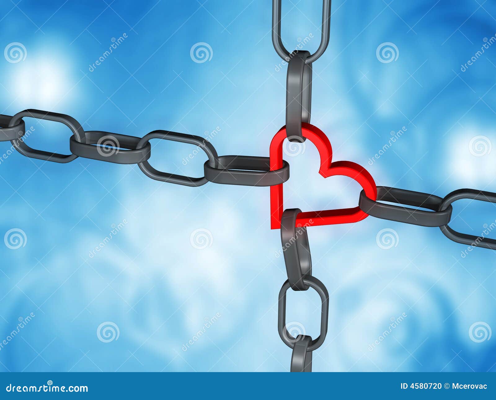 Heart in chains stock illustration. Illustration of blue - 4580720