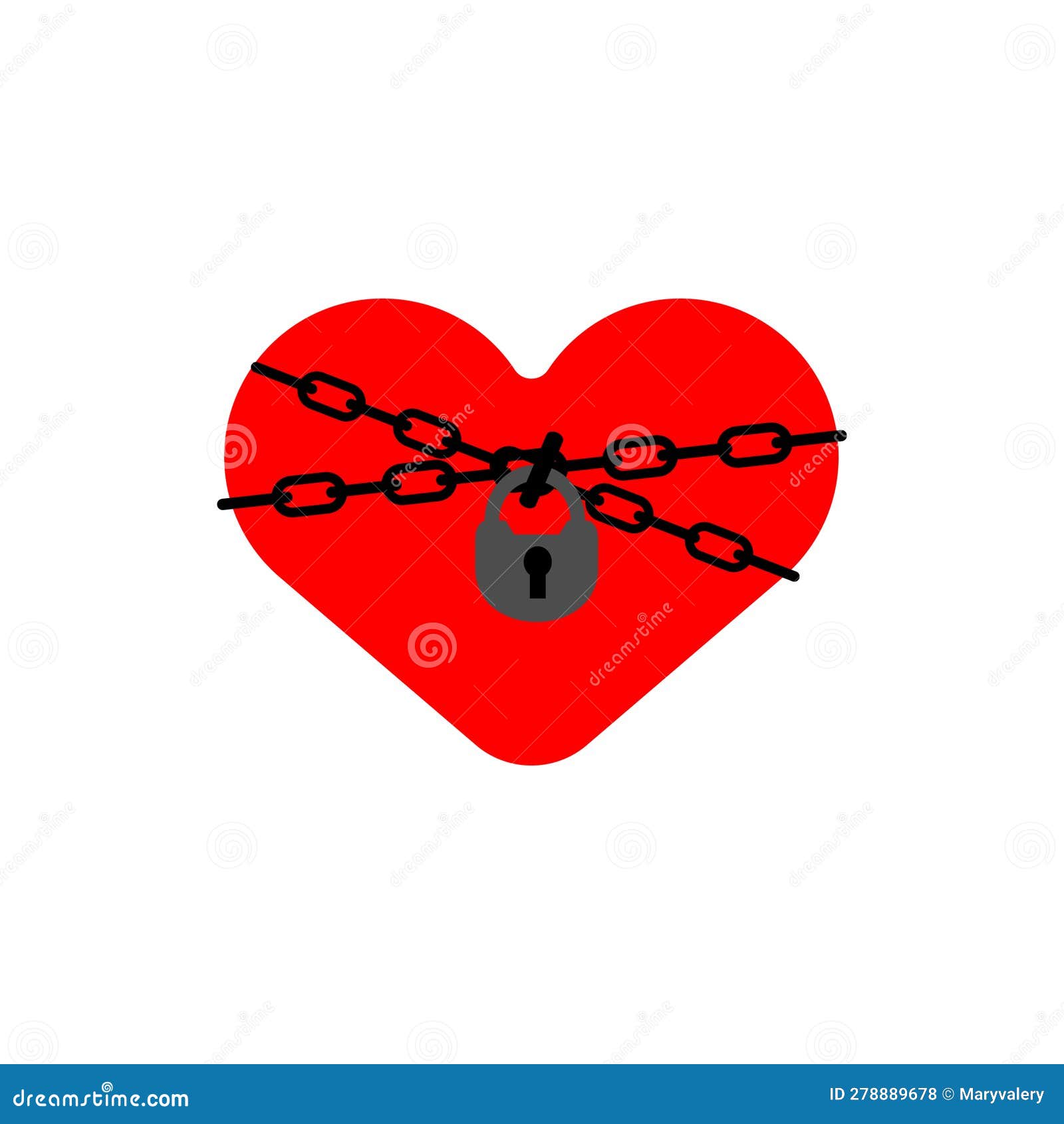 Heart in Chains. Concept of Unrequited Love Chained Stock Vector ...