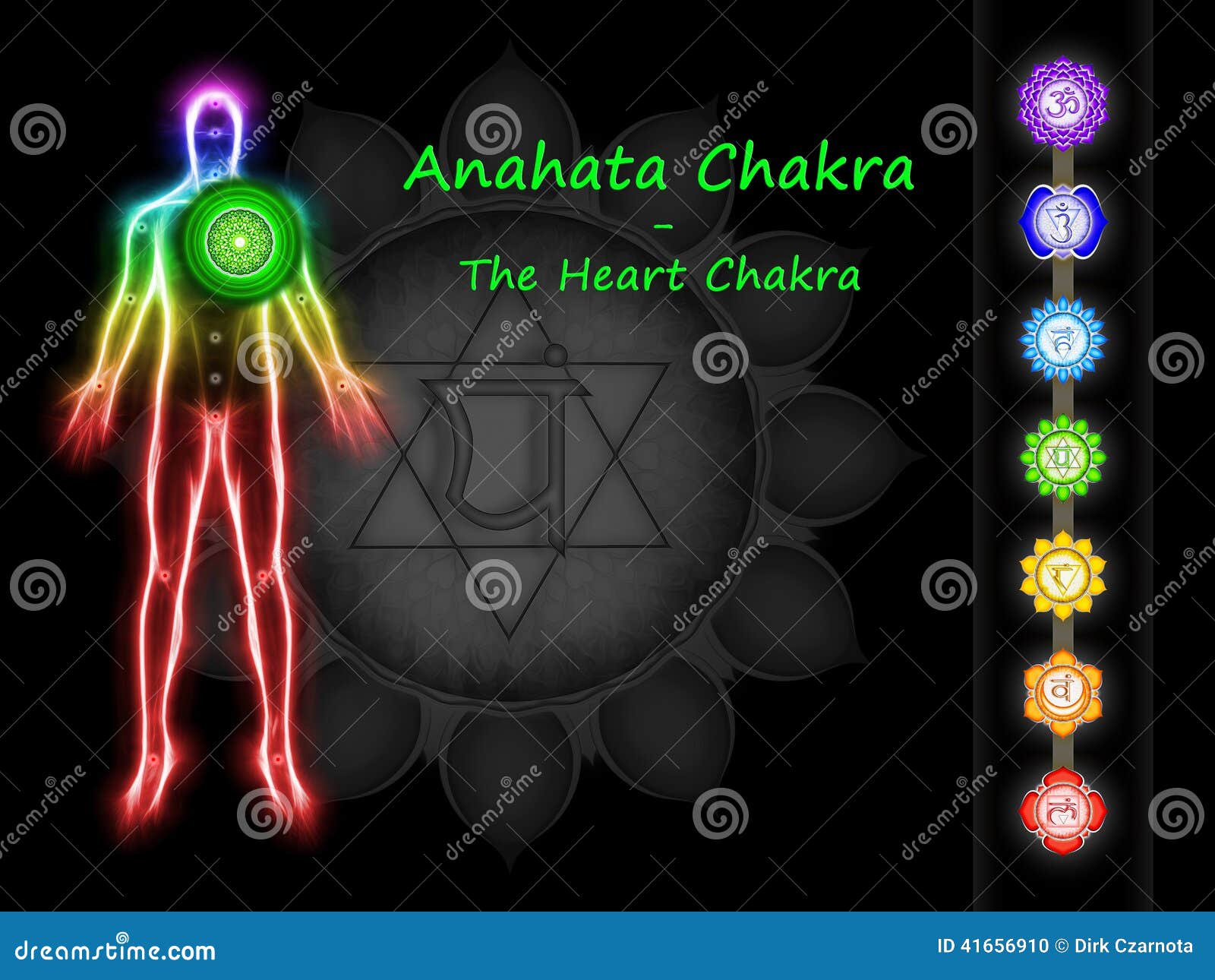 The Heart Chakra stock illustration. Illustration of relaxation - 41656910