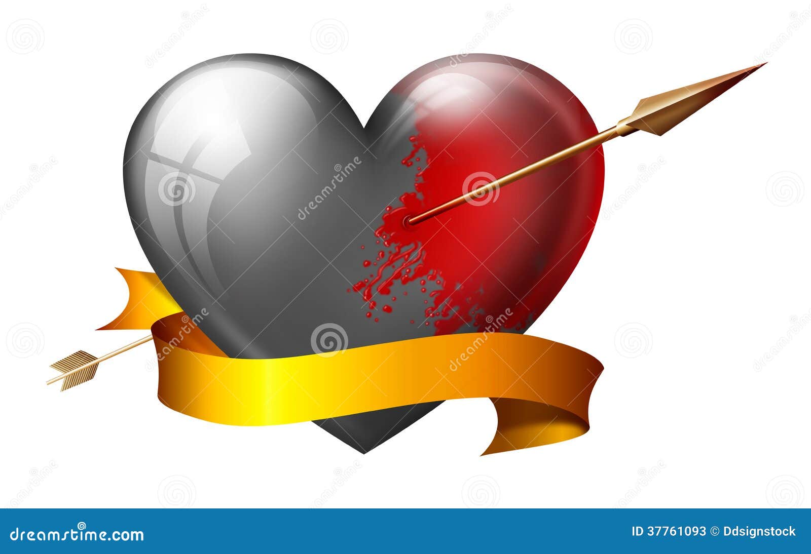 Heart changes color stock illustration. Illustration of decorative ...