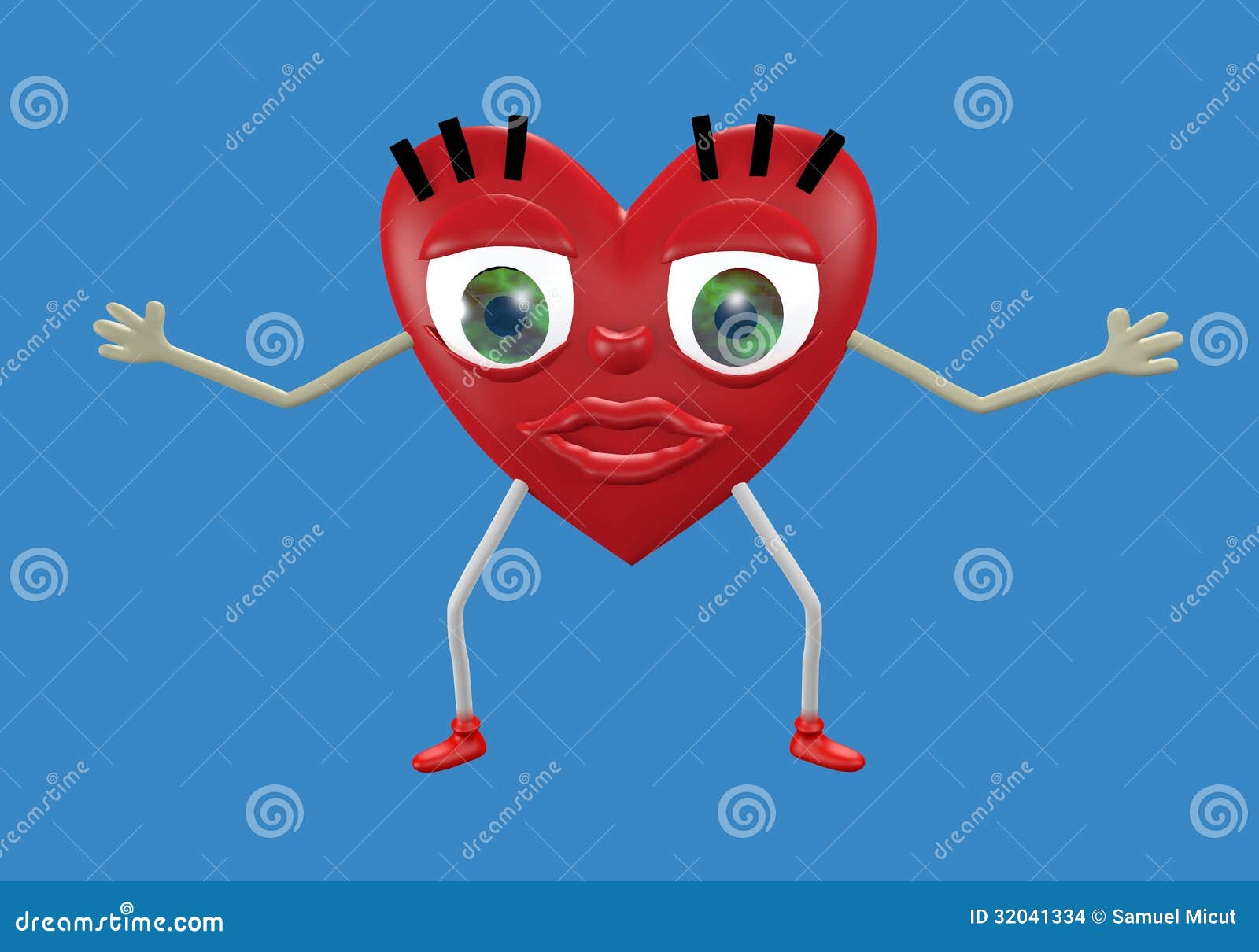 Heart character isolated stock illustration. Illustration of female ...