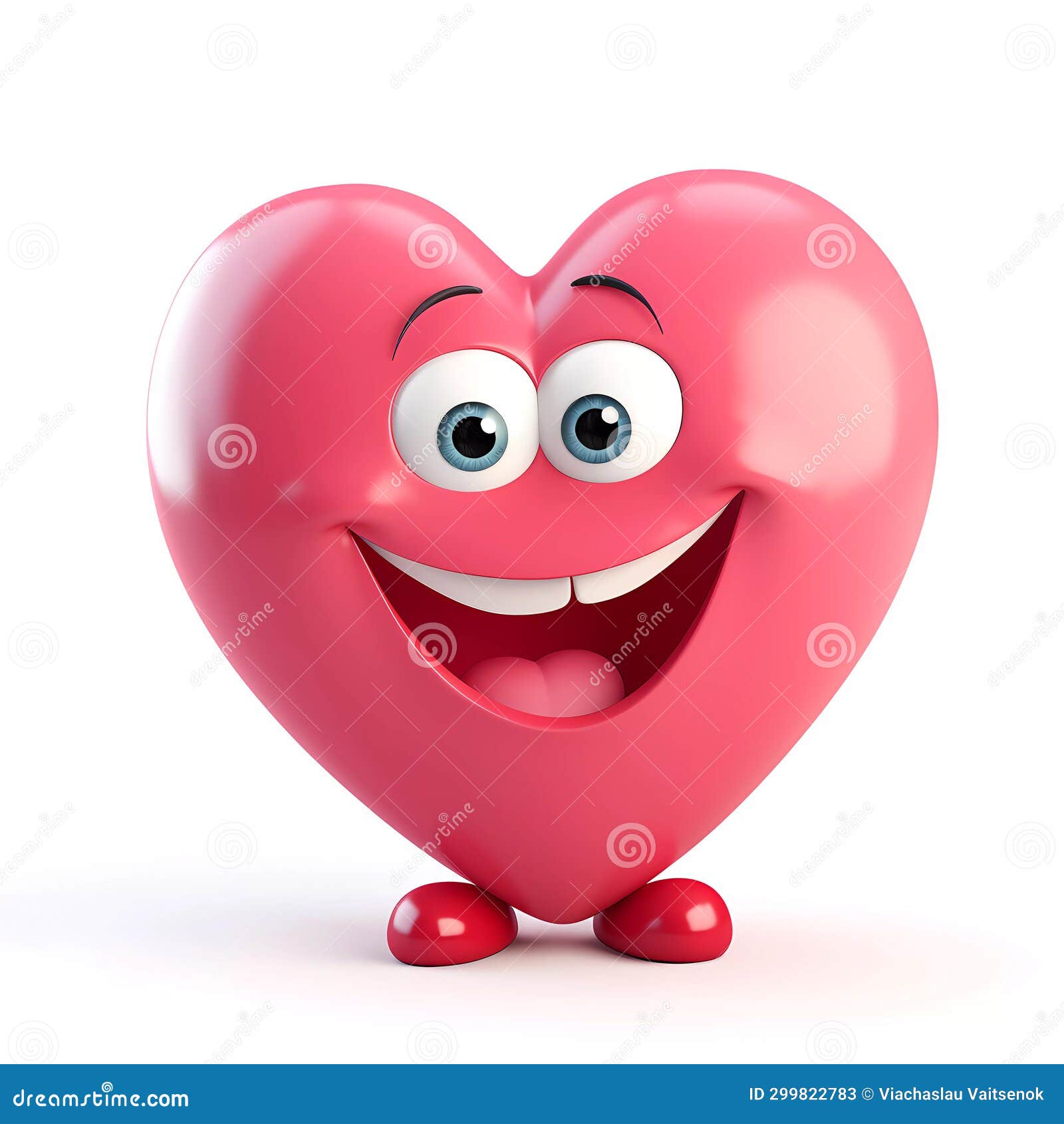 Heart Character Isolated on White Background Stock Illustration ...