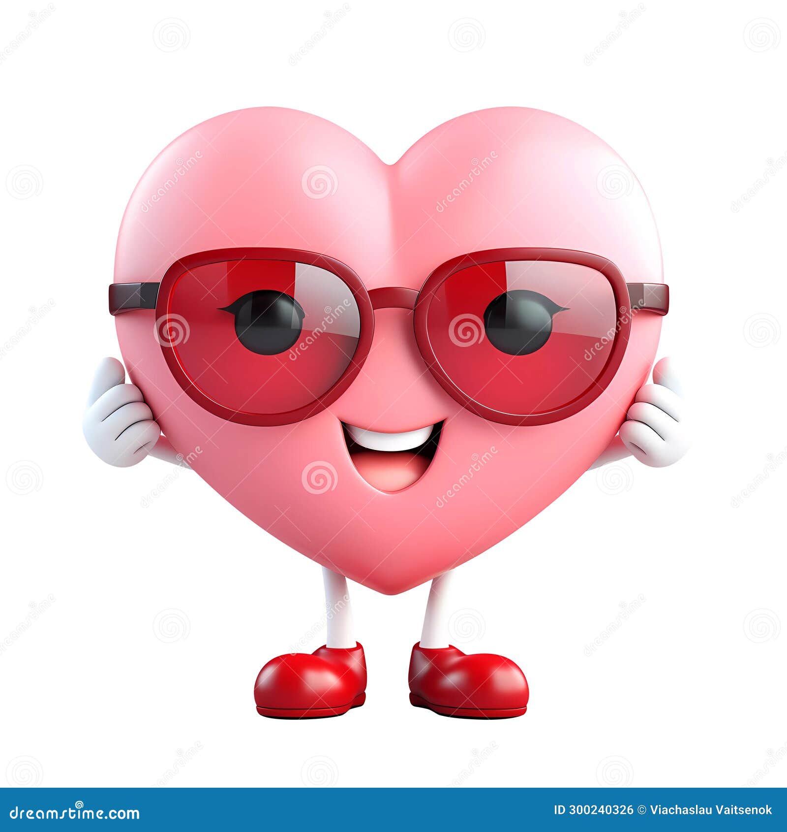 Heart Character Isolated on White Background Stock Photo - Illustration ...