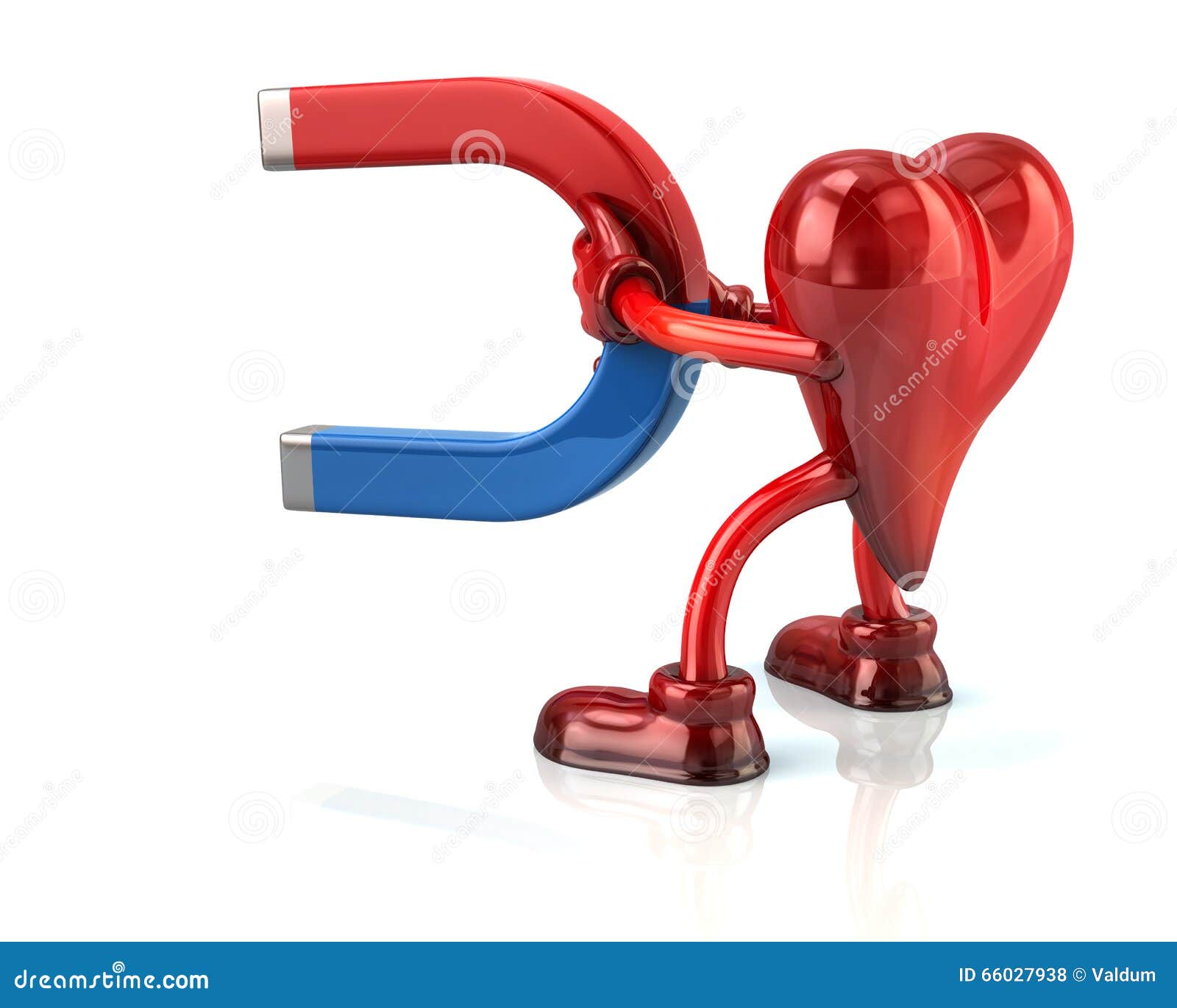 Heart character and magnet stock illustration. Illustration of steel ...