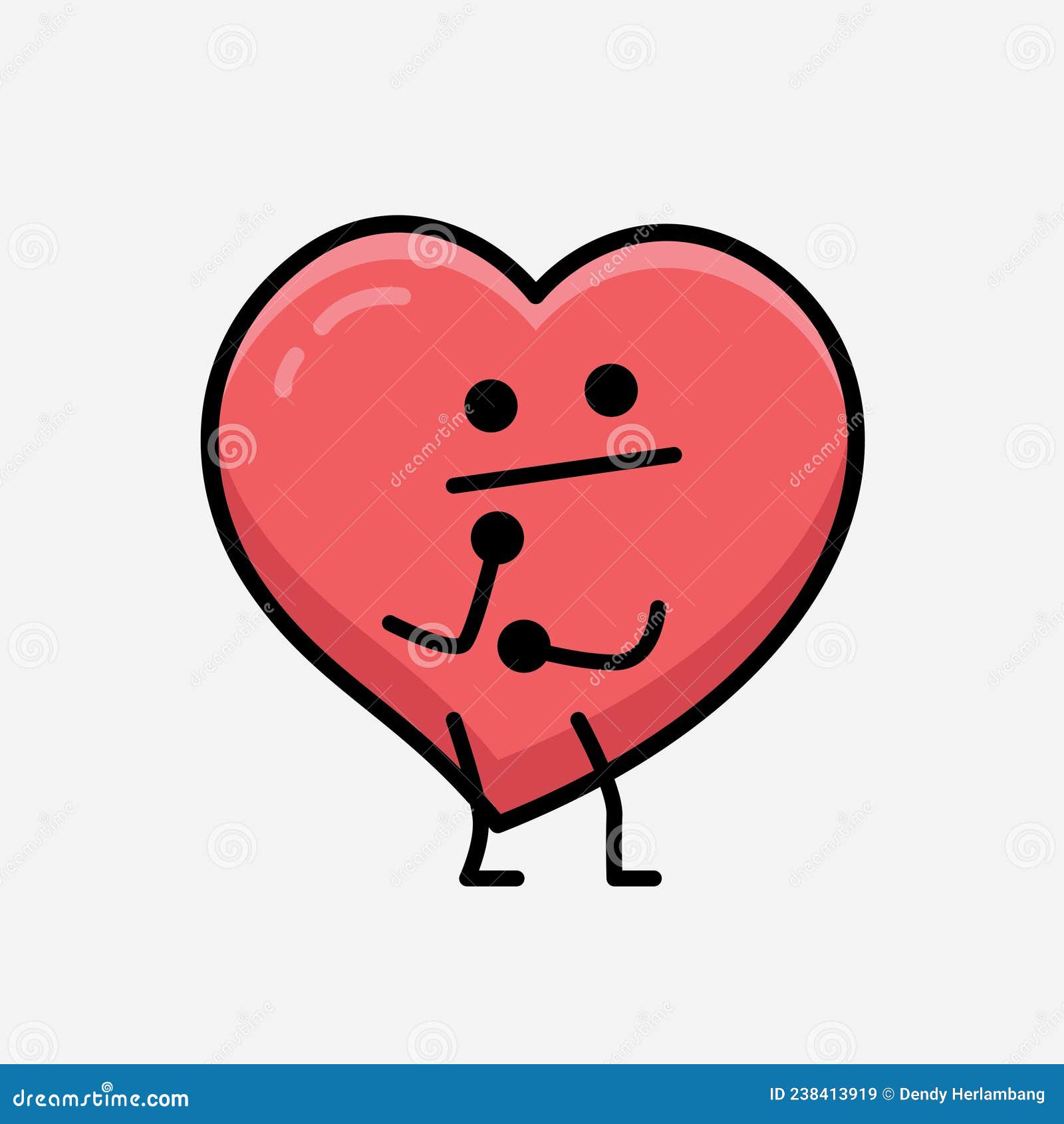 Heart Character Mascot Vector Illustration Stock Vector - Illustration ...