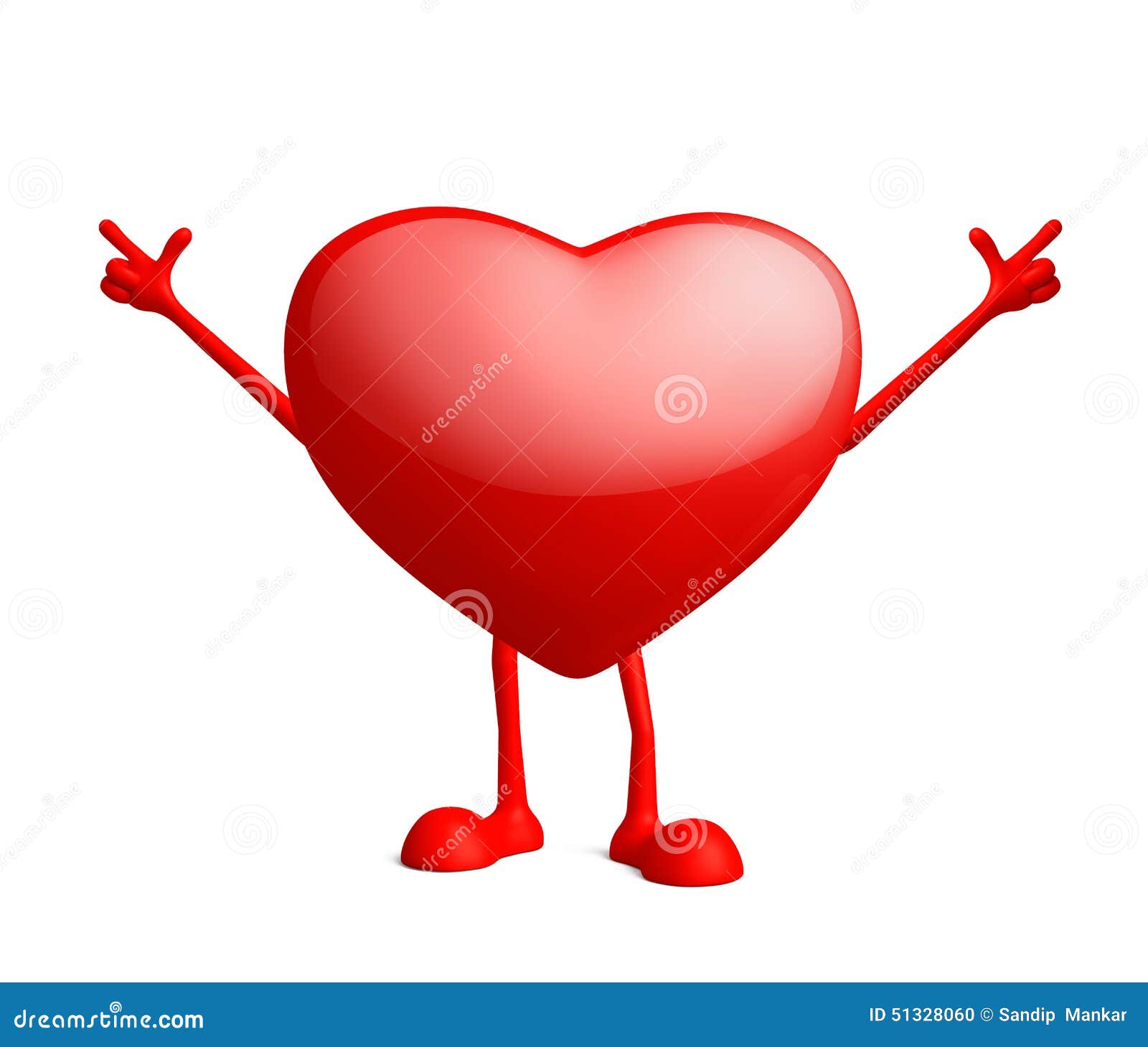 Heart Character with Pointing Pose Stock Illustration - Illustration of ...