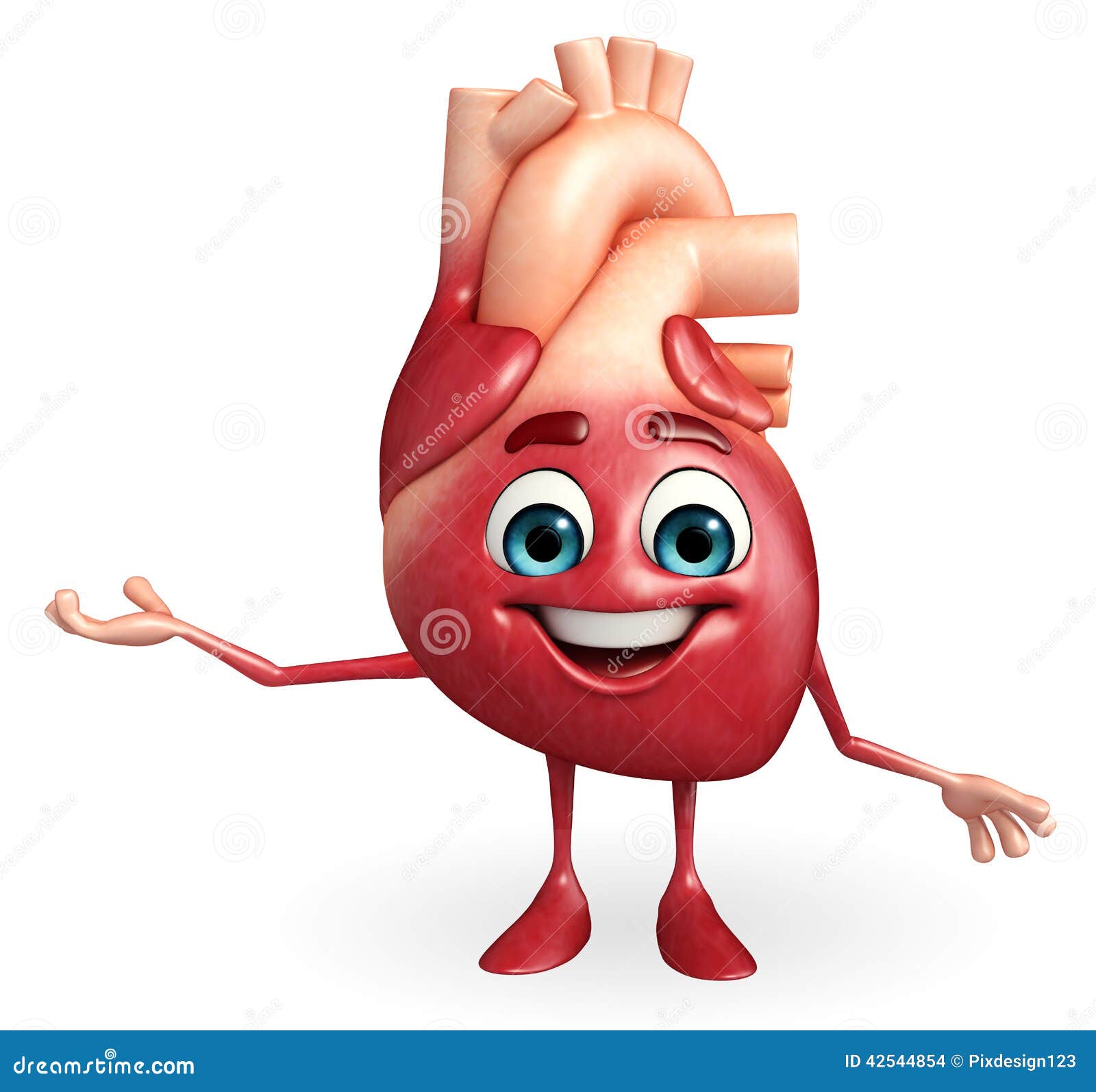 Heart Character with Presenting Pose Stock Illustration - Illustration ...