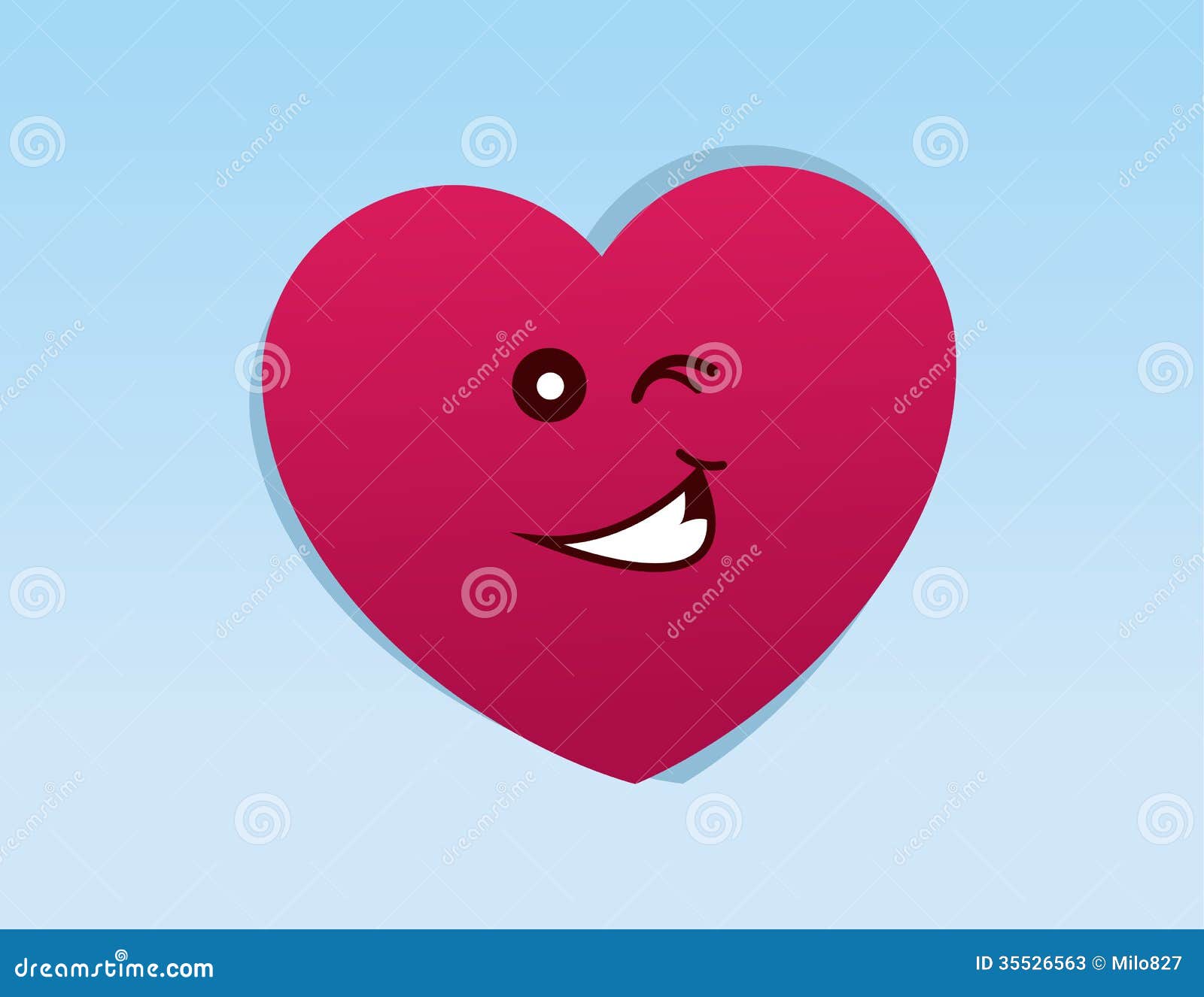 Heart Character Winking stock vector. Illustration of blue - 35526563