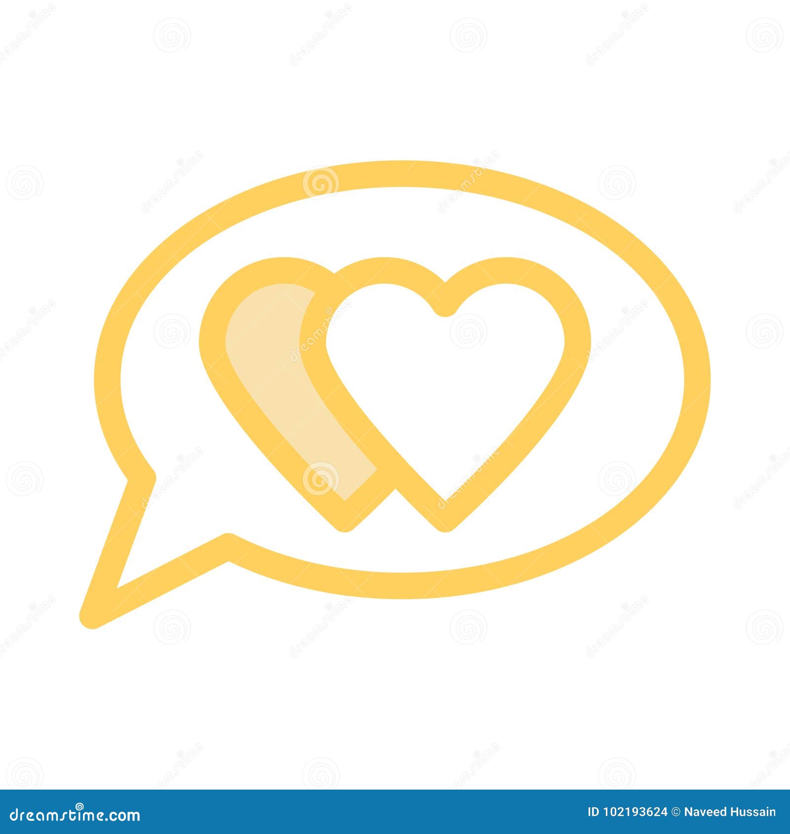 Heart chat bubble Icon stock vector. Illustration of speech - 102193624